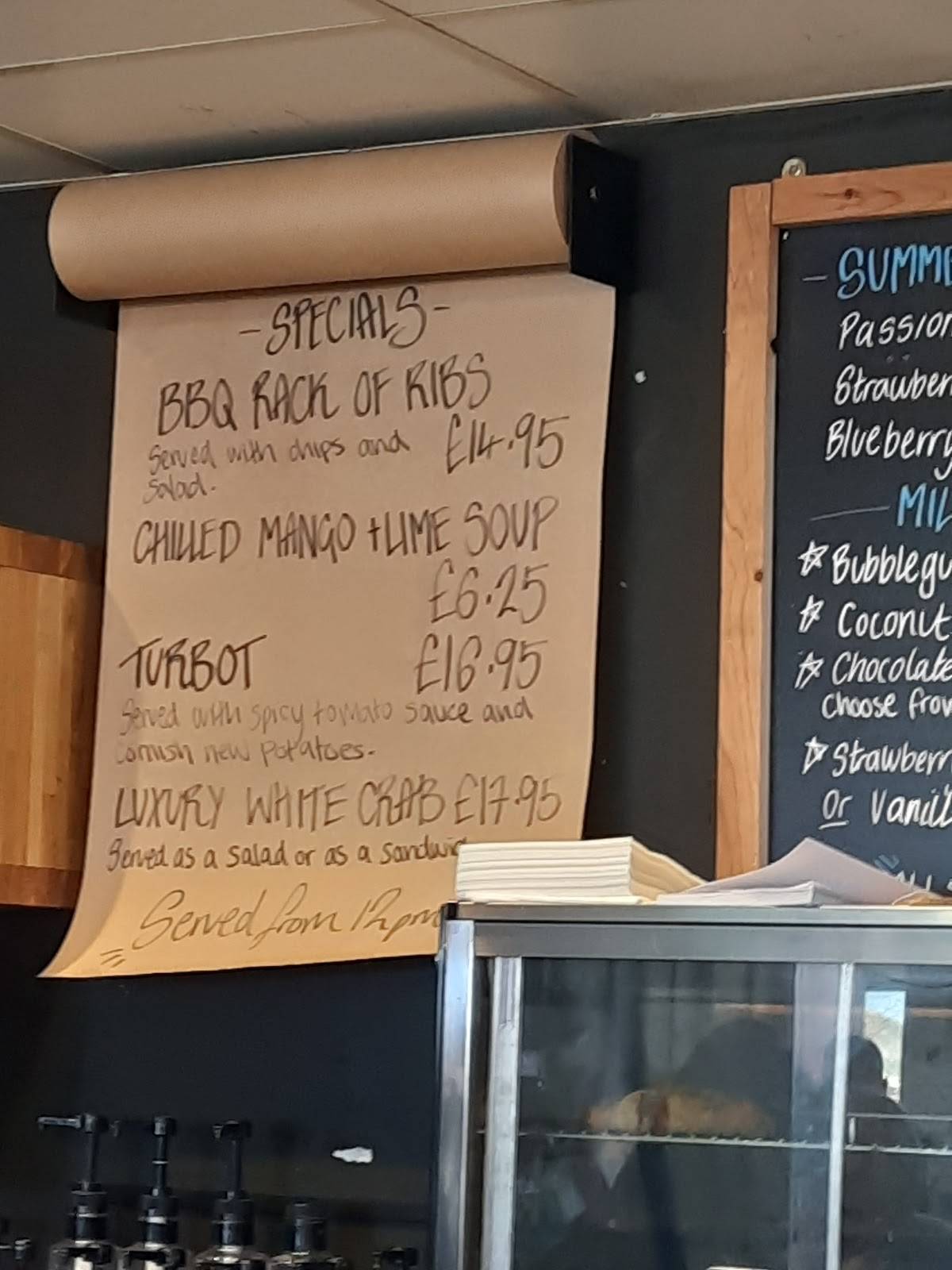Menu at Crooklets Beach Cafe, Bude, Crooklets