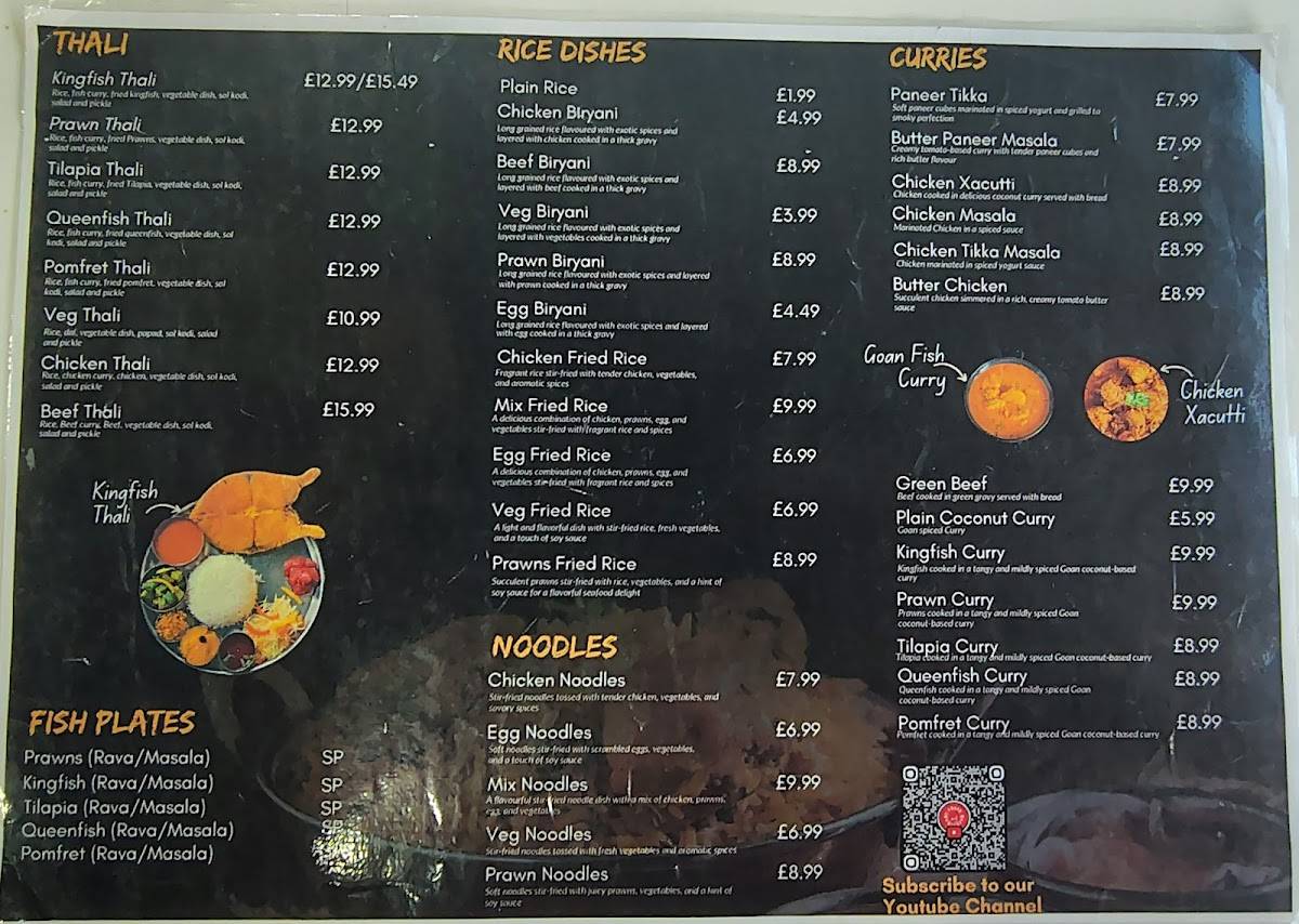 Menu at Cross Restaurant, Wembley