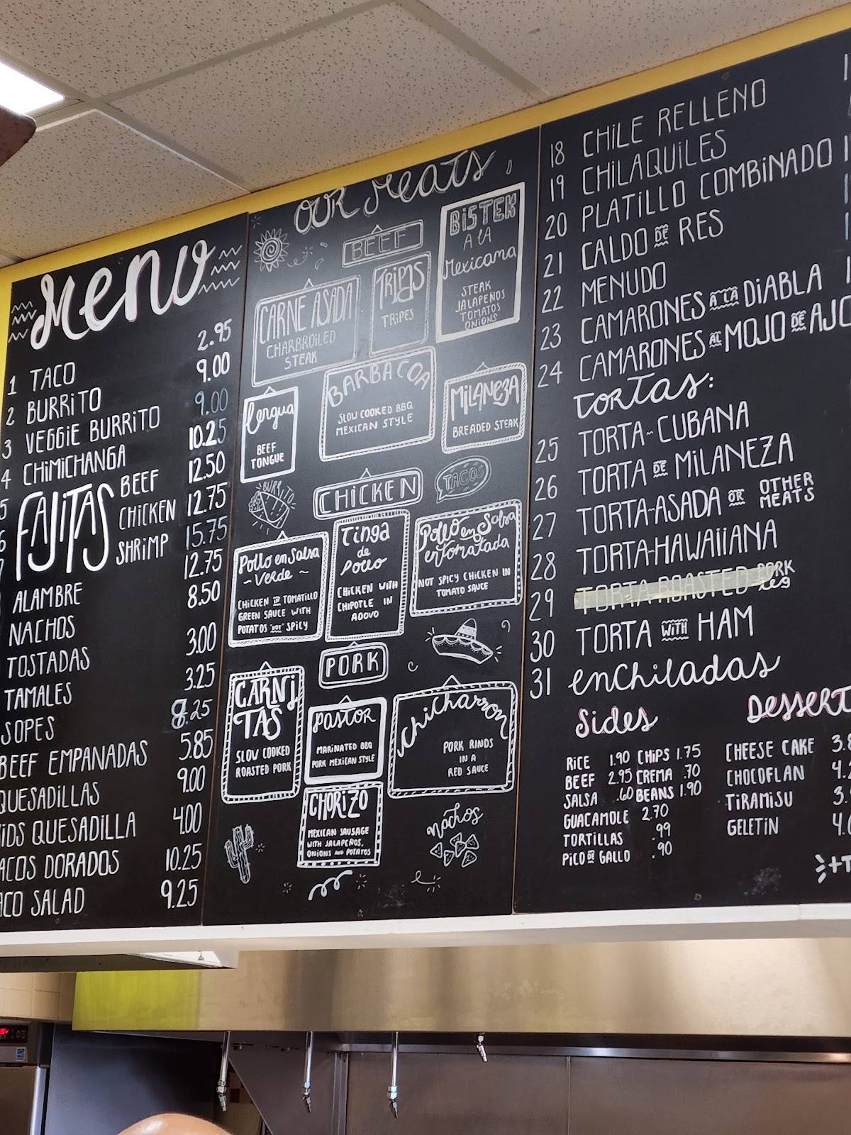 Menu at El Taco Riendo Express restaurant, Minneapolis, 36th Ave N