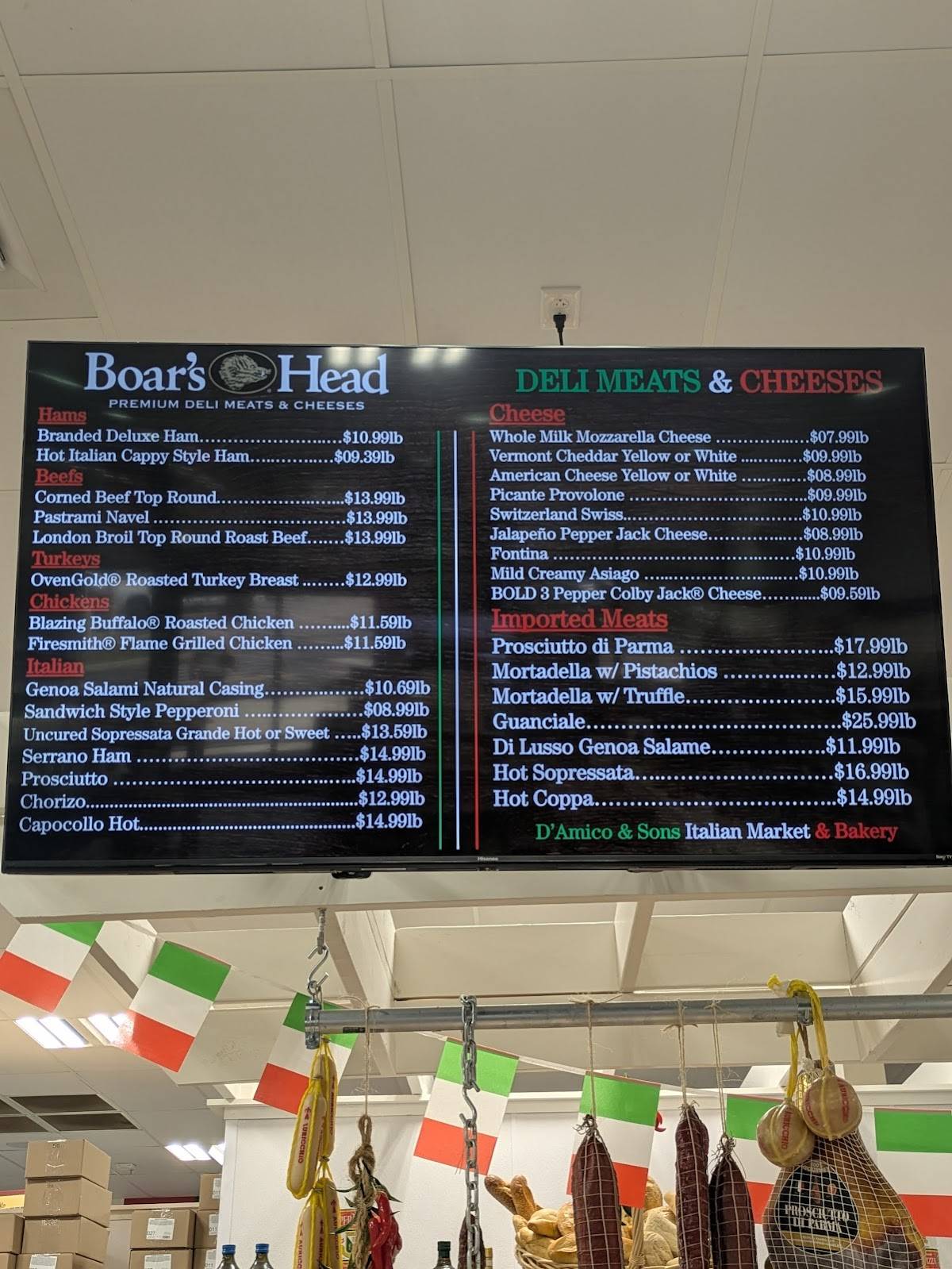 Menu at D’Amico & Sons Italian Market & Bakery, Oviedo