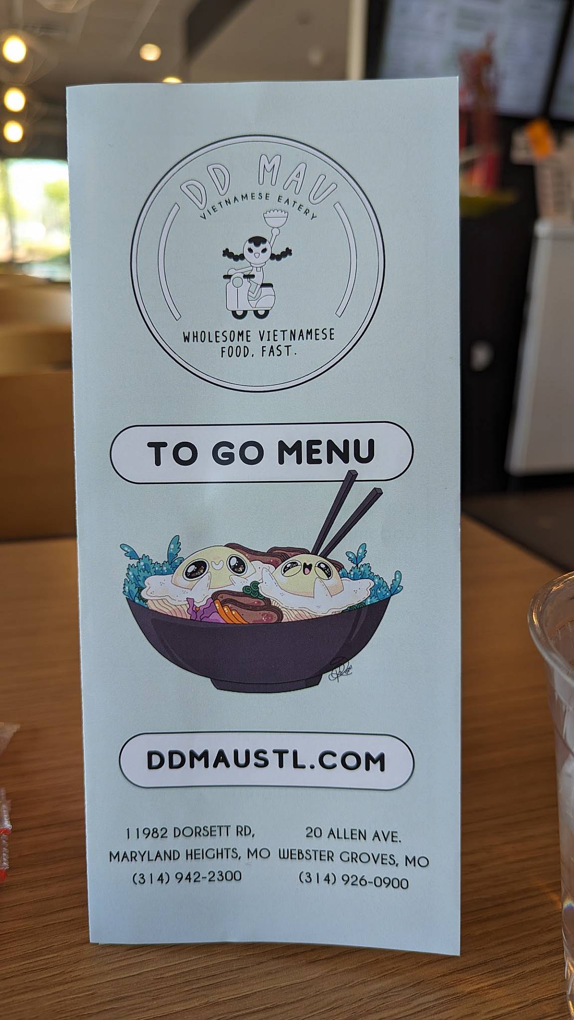 Menu at DD Mau Vietnamese Eatery restaurant, Webster Groves