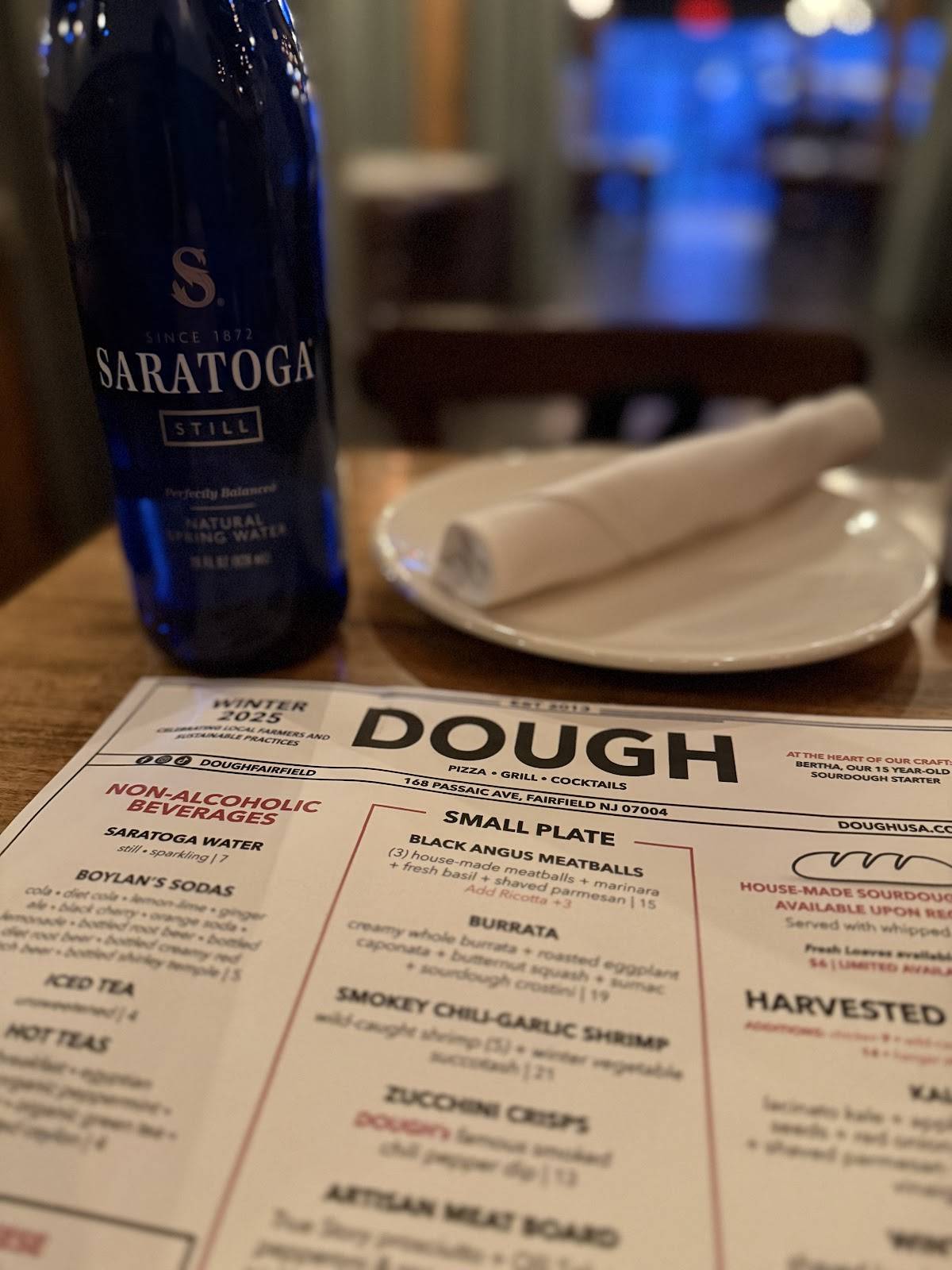 Menu at DOUGH pizzeria, Fairfield