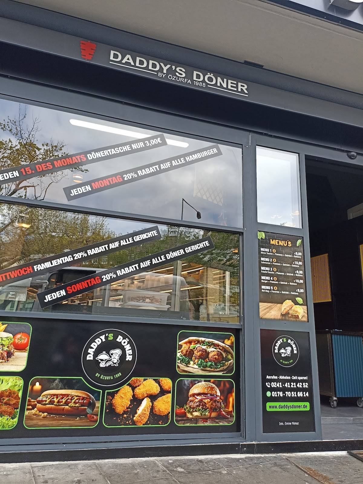 Menu at MOPIC Döner restaurant, Aachen