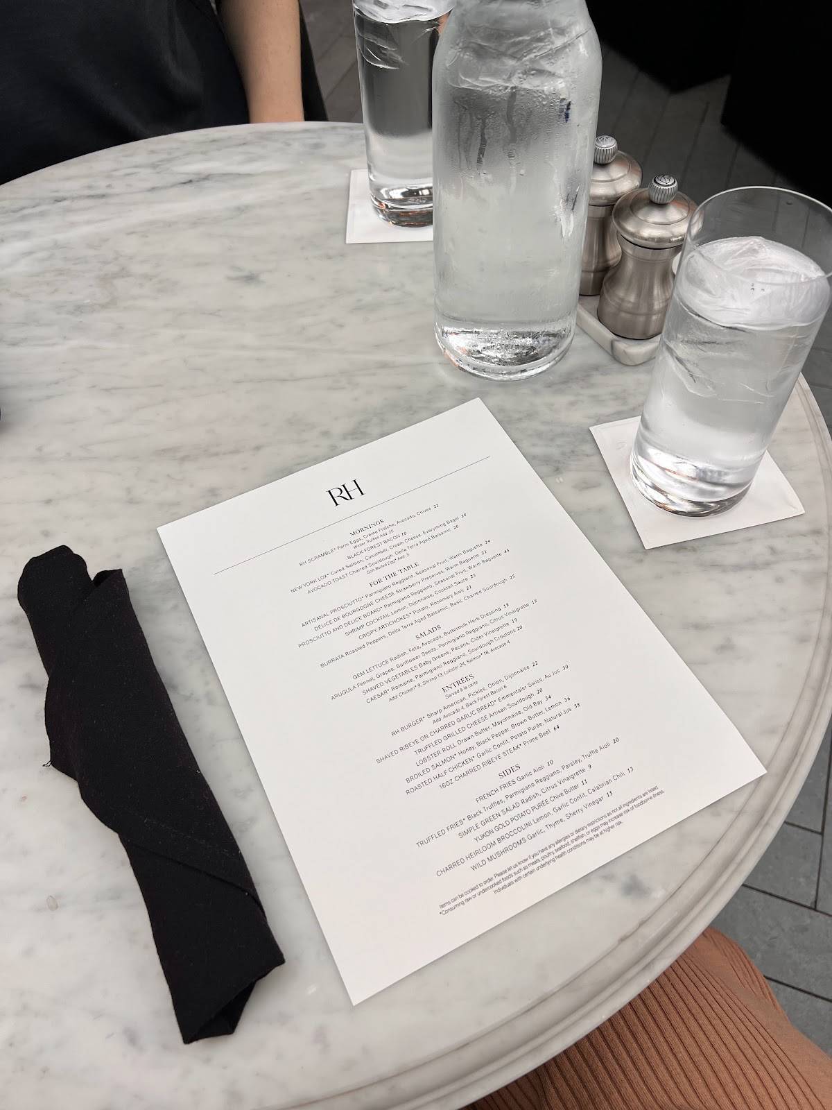 Menu at RH Rooftop Restaurant Dallas, Dallas