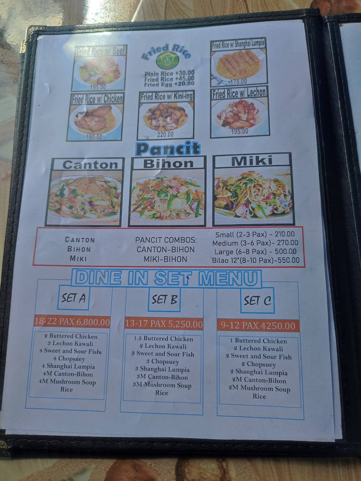 Menu at Dap-ayan, Pico Branch restaurant, La Trinidad