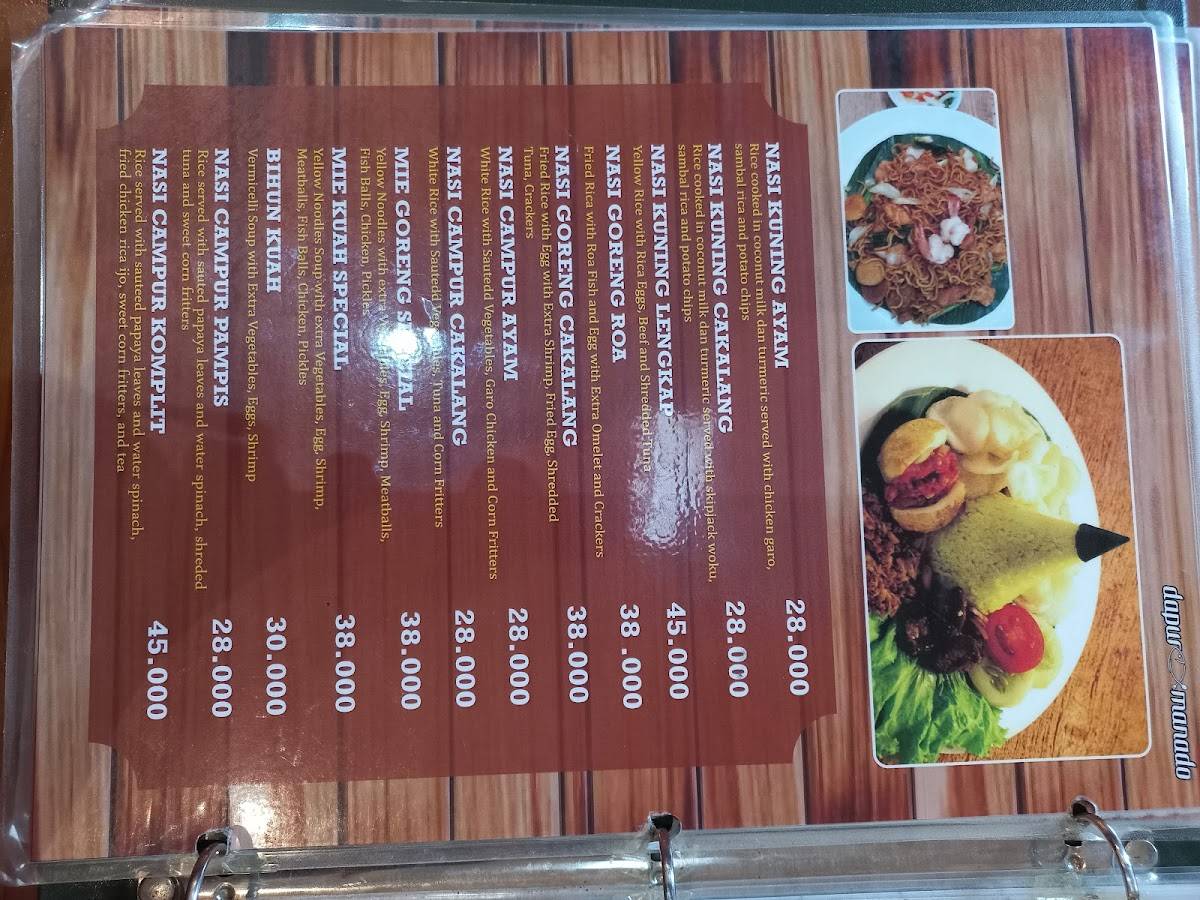 Menu at Dapur Manado Restaurant, Yogyakarta