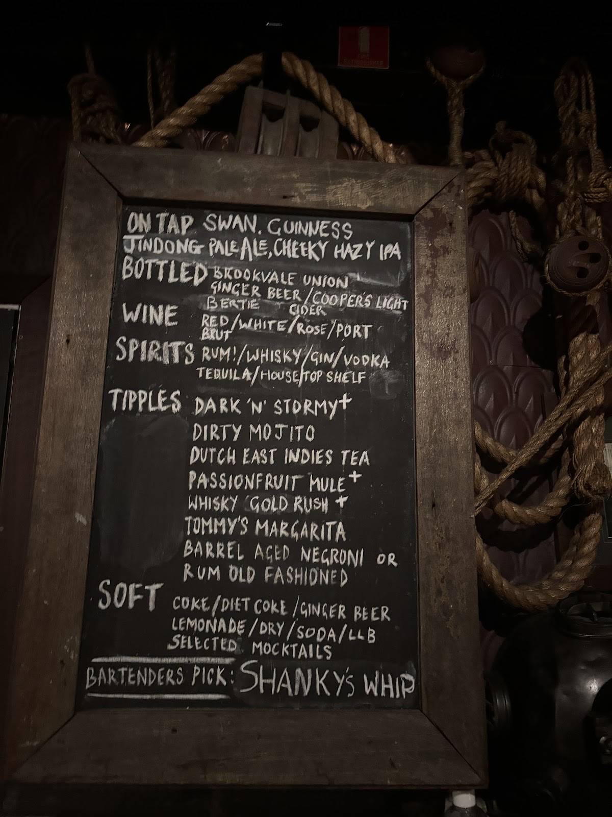 Menu at Darling Darling pub & bar, Fremantle