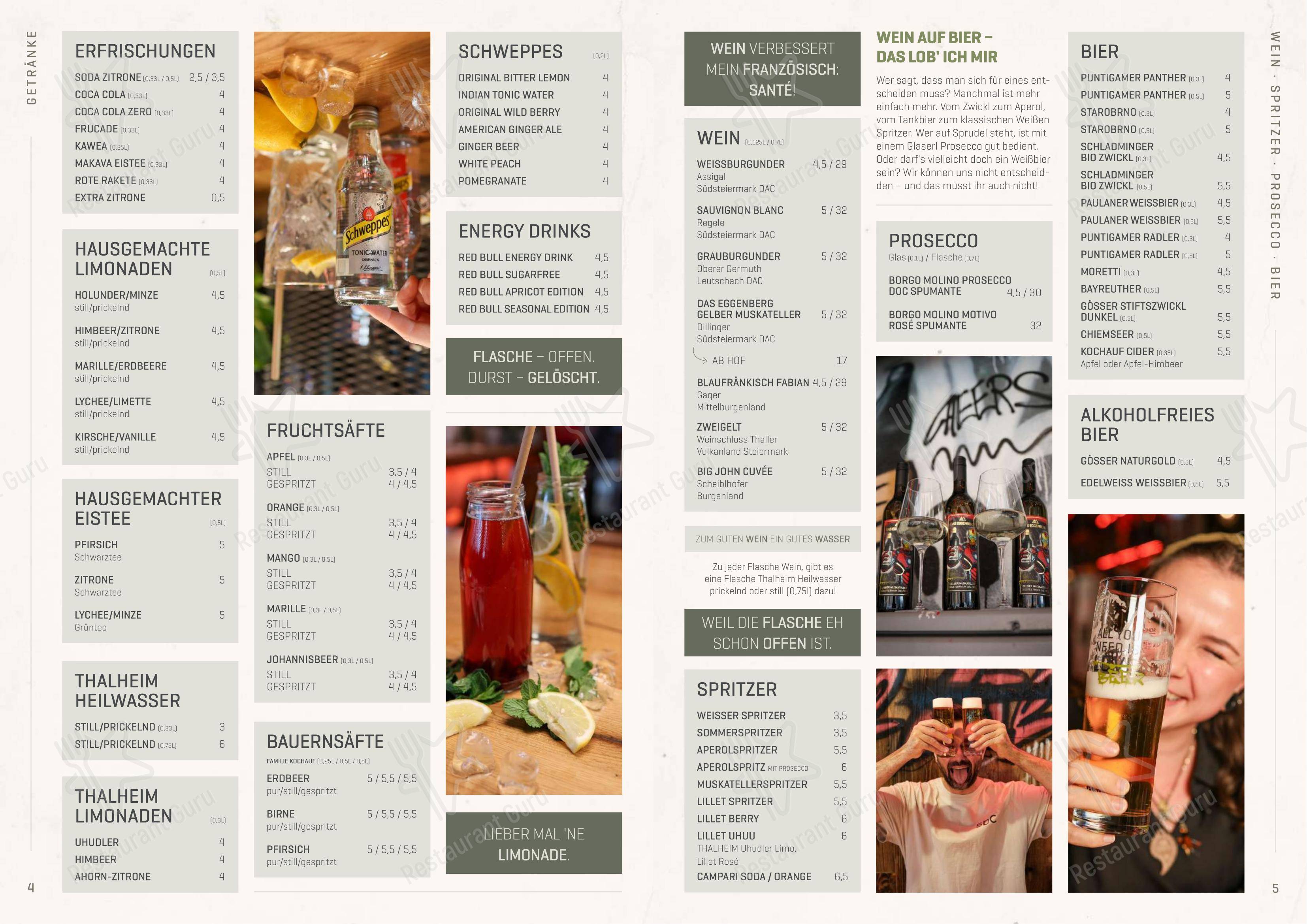 Speisekarte von Das Eggenberg pub & Bar, Graz, Eggenberger Allee 49