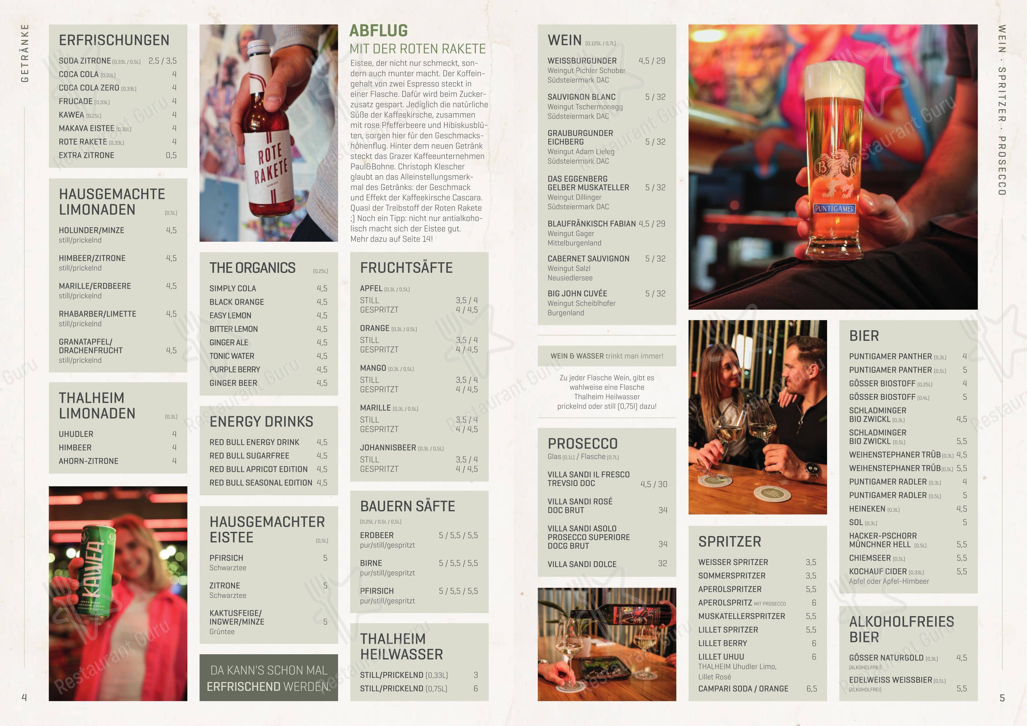 Speisekarte von Das Eggenberg pub & Bar, Graz, Eggenberger Allee 49