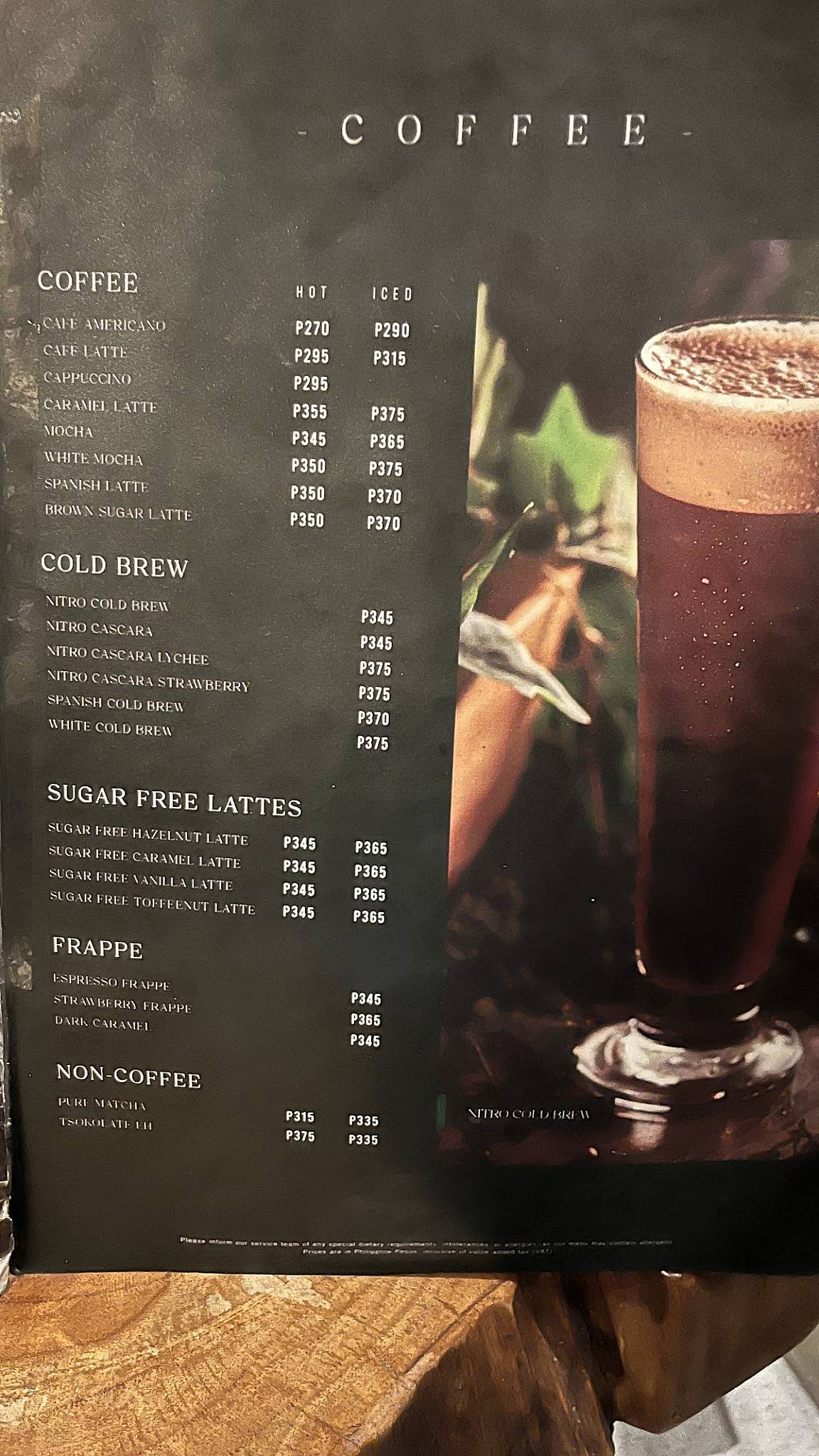 Menu at Forresta cafe, Dasmariñas