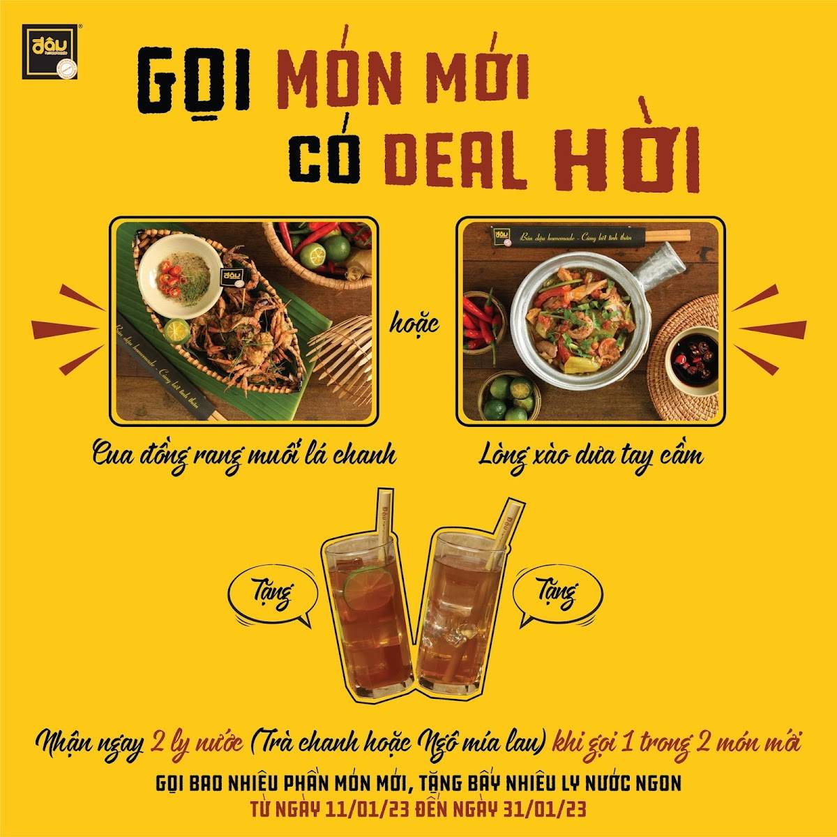 Menu at Đậu Homemade restaurant, Ho Chi Minh City, 25 Phan Xích Long