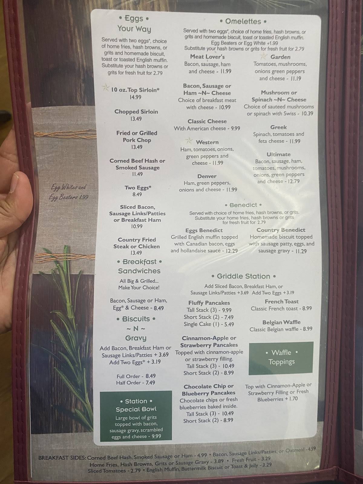 Menu at Davenport Diner restaurant, Davenport, US-27