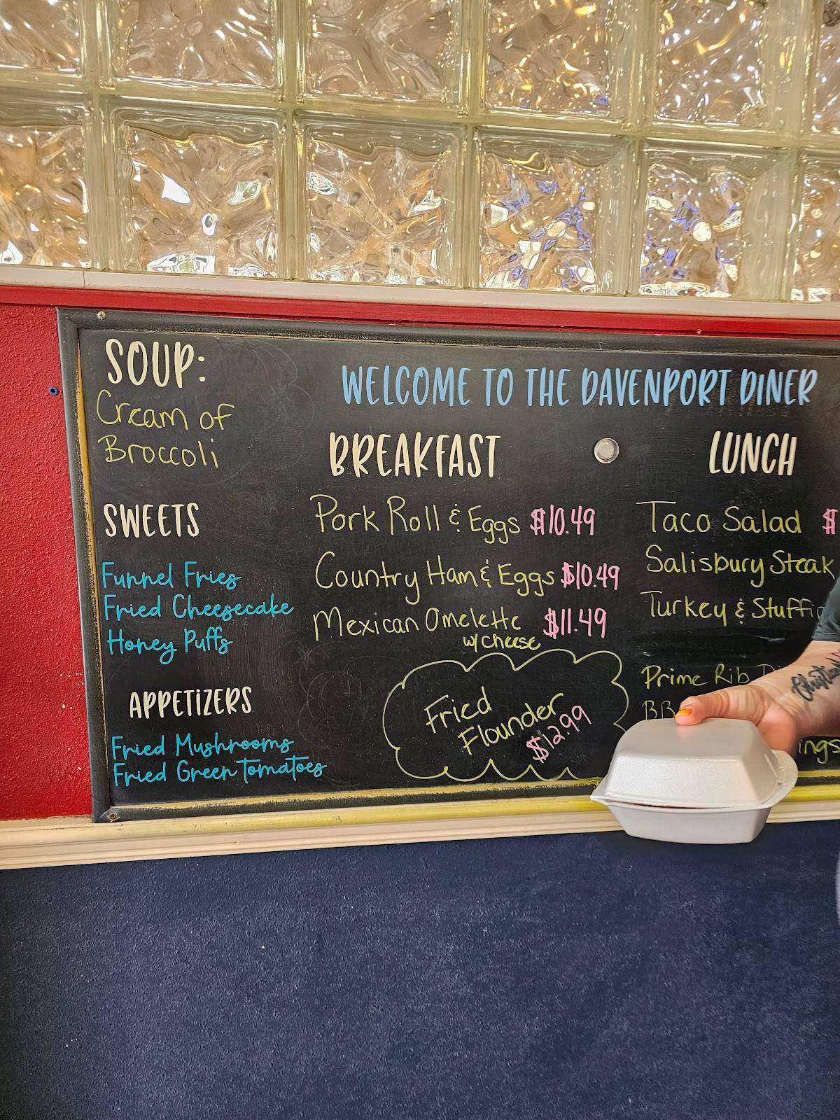 Menu at Davenport Diner restaurant, Davenport, US-27