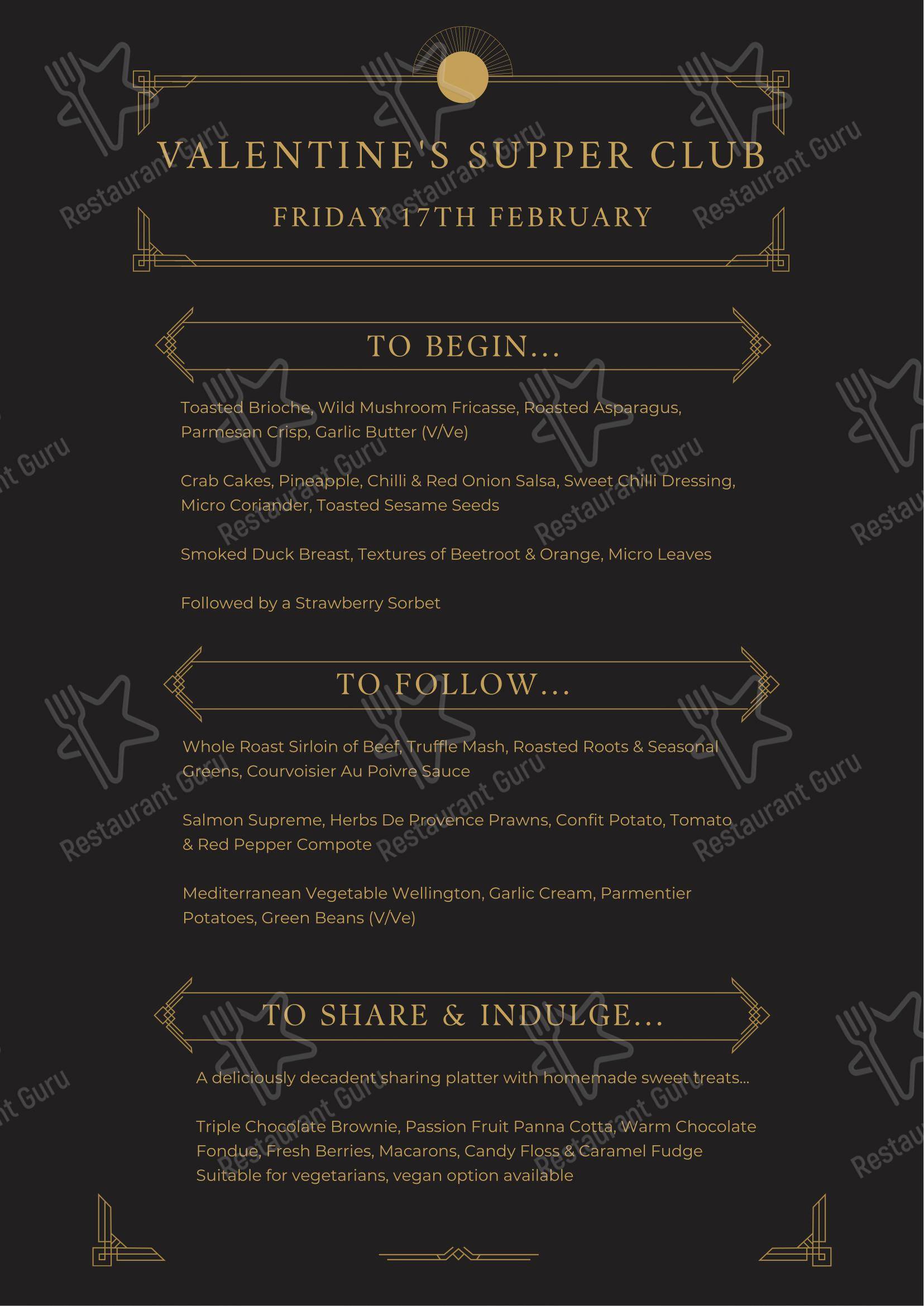 Menu at De Courcey's Restaurant, Morganstown
