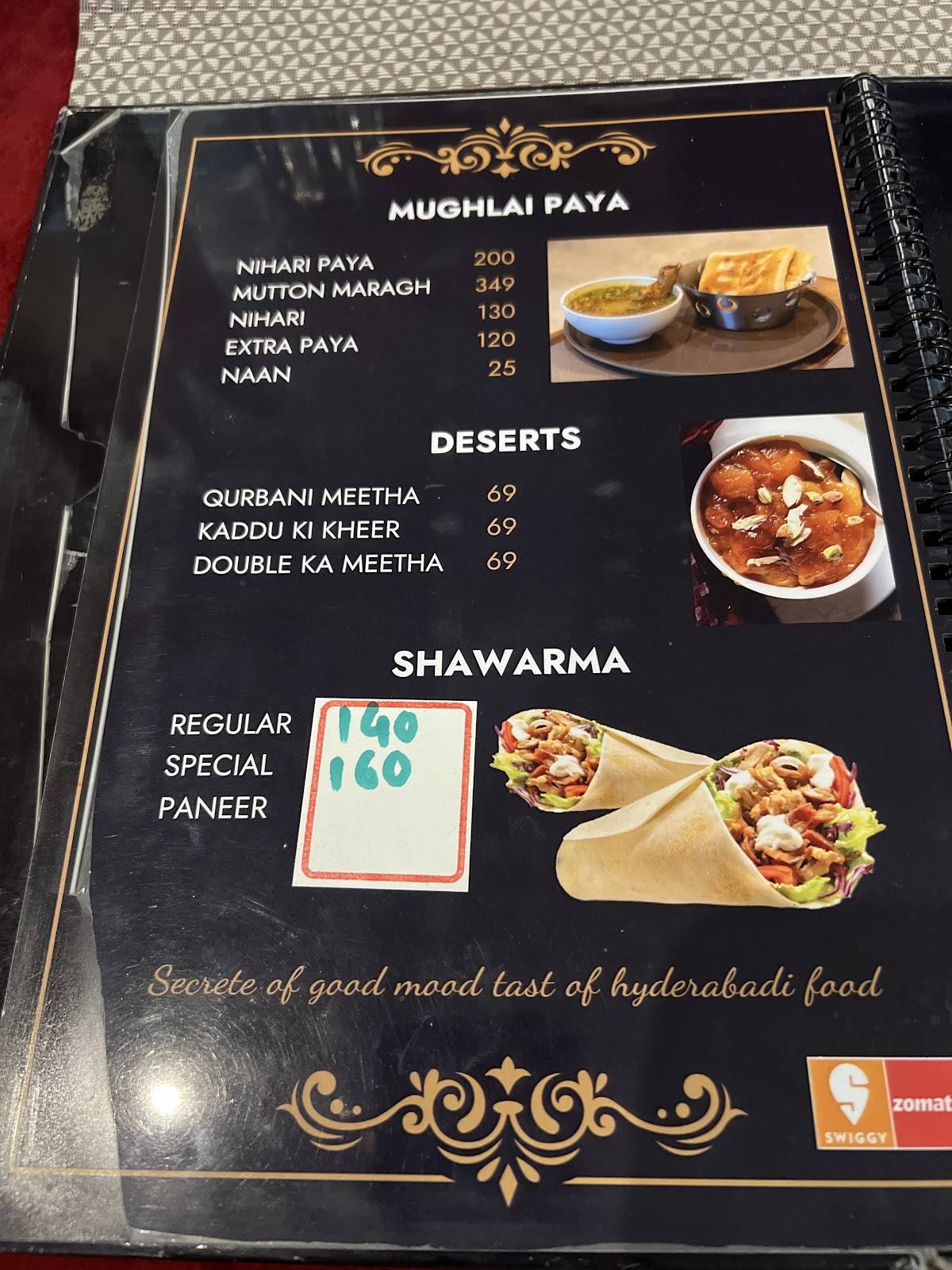 Menu at Deccan Deewan Restaurant, Hyderabad, Plot 12