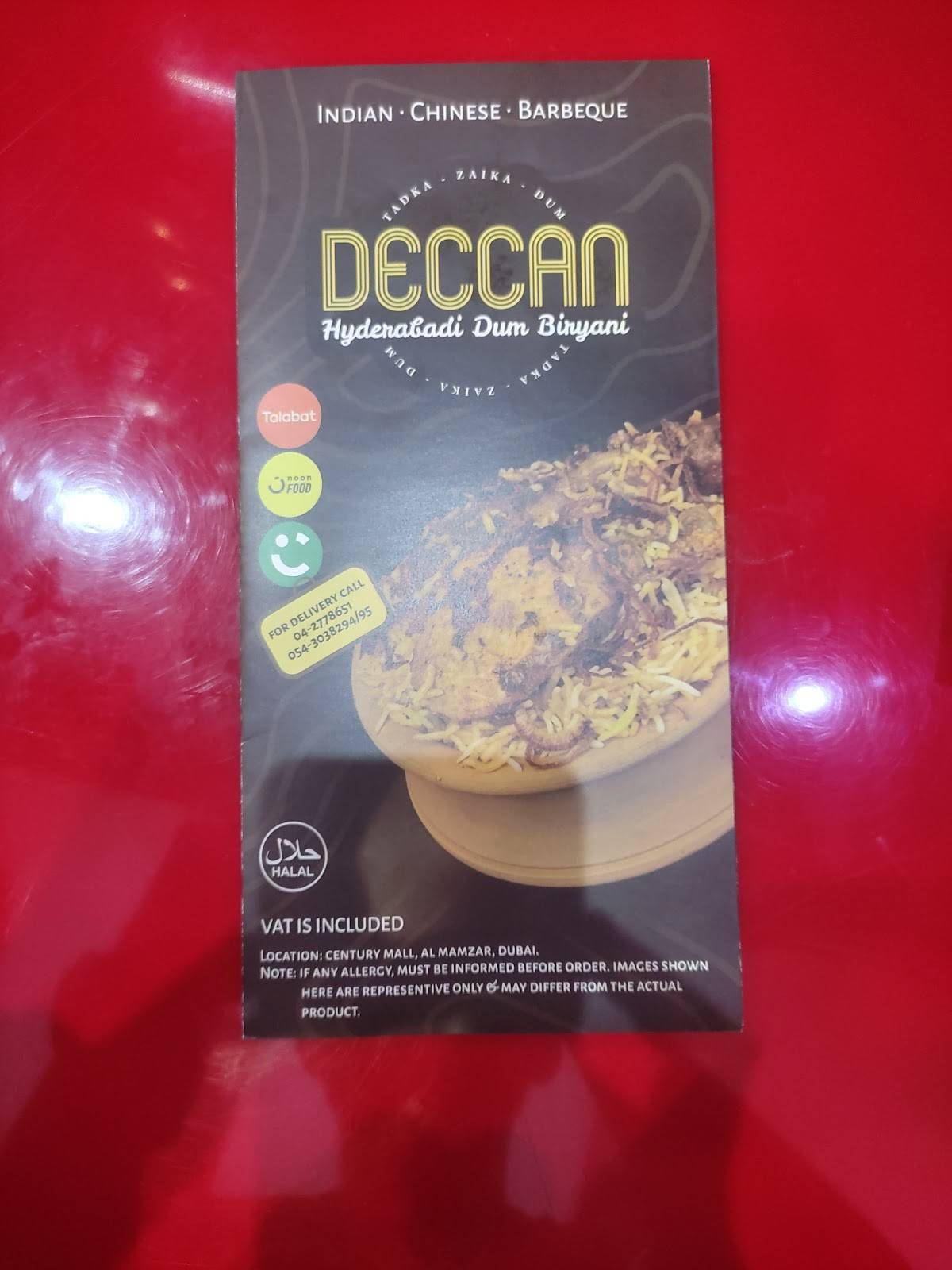 Carta del restaurante Deccan Hyderabadi Dum Biryani, Dubai, ركن المطاعم ...