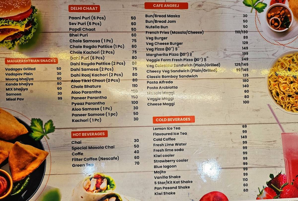 Menu at Delhi Chaat, Asangaon