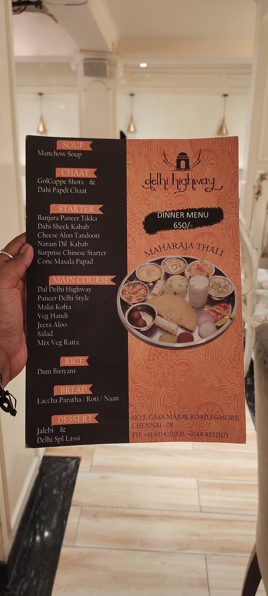 Menu at Delhi Highway Restaurant, Chennai, 5