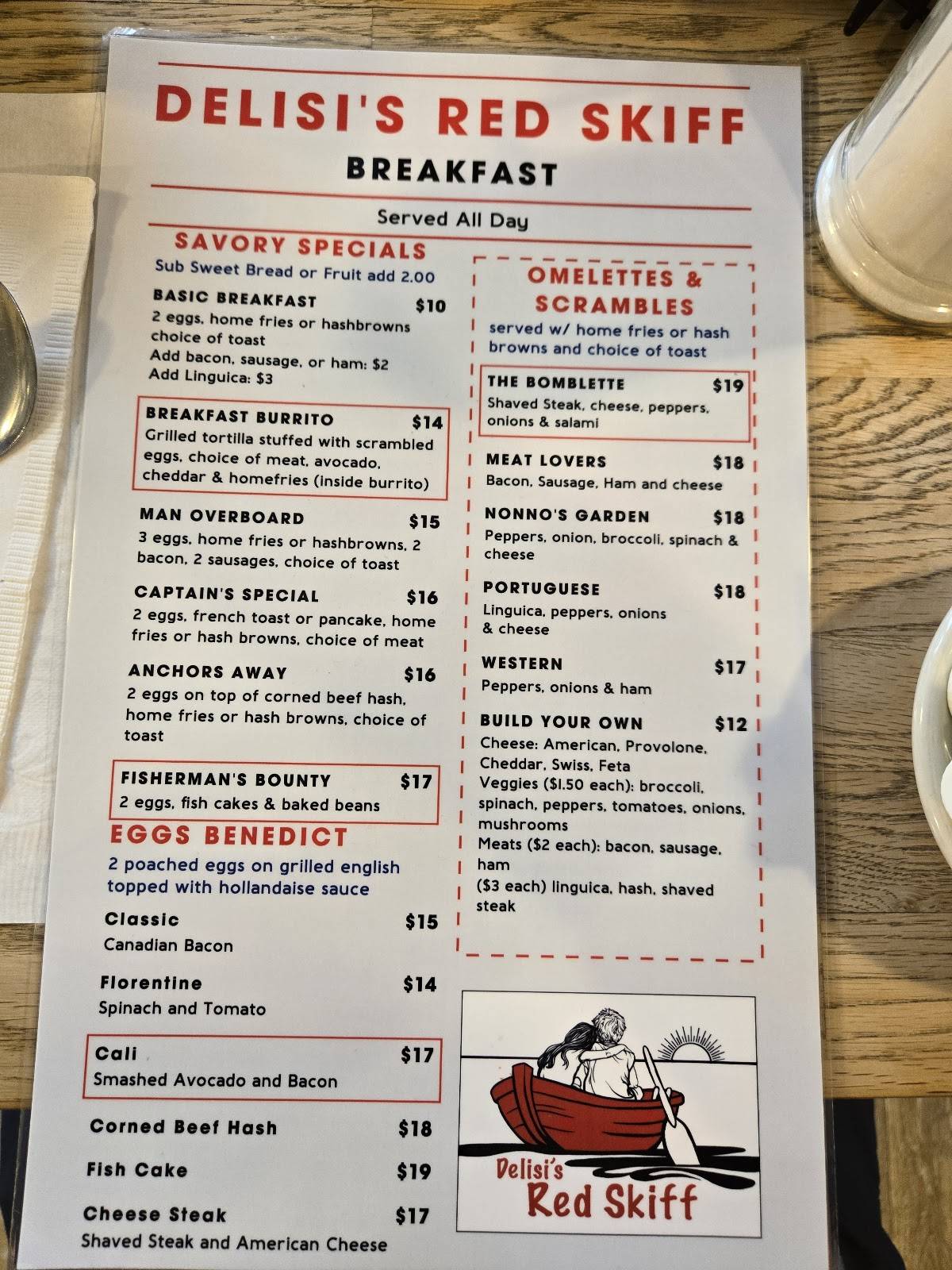 Carta del restaurante Delisi's Red Skiff, Rockport, 15 Mt Pleasant Pl