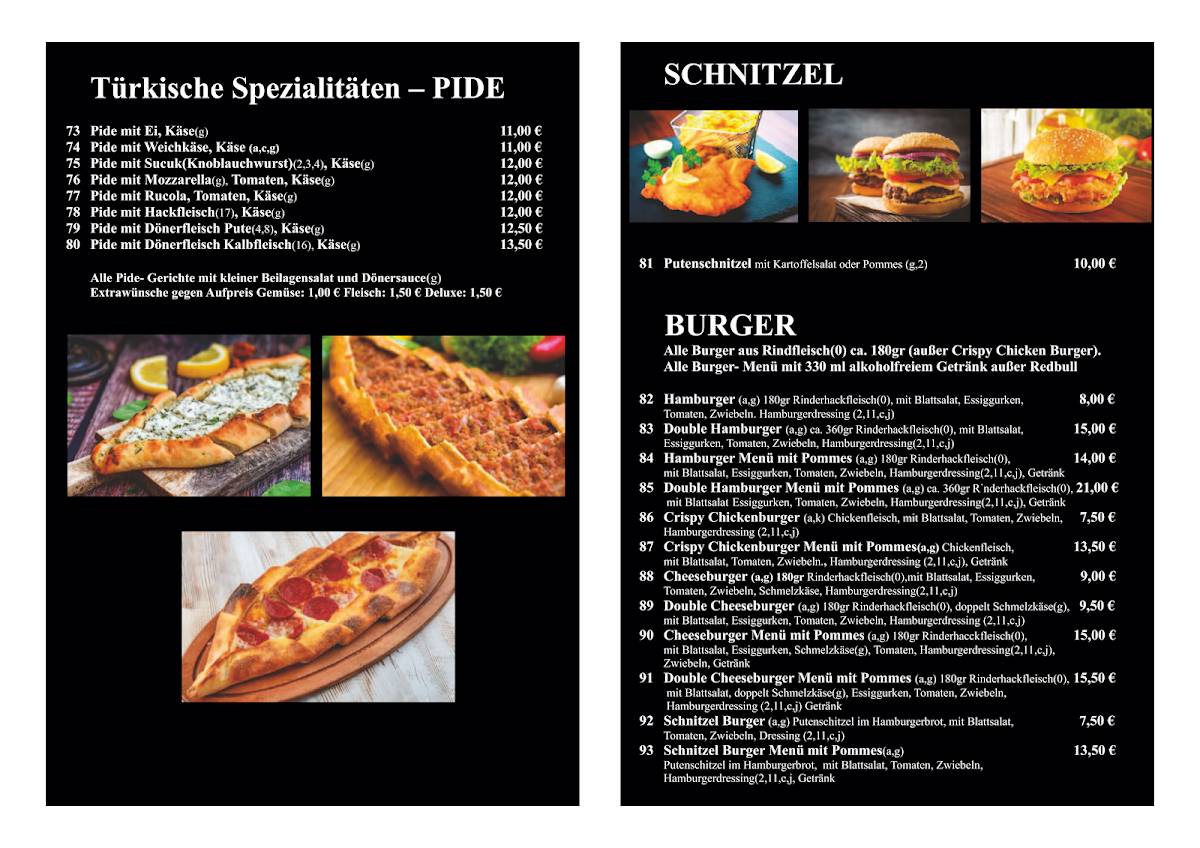Speisekarte von Deluxe Döner Pizza, Trostberg
