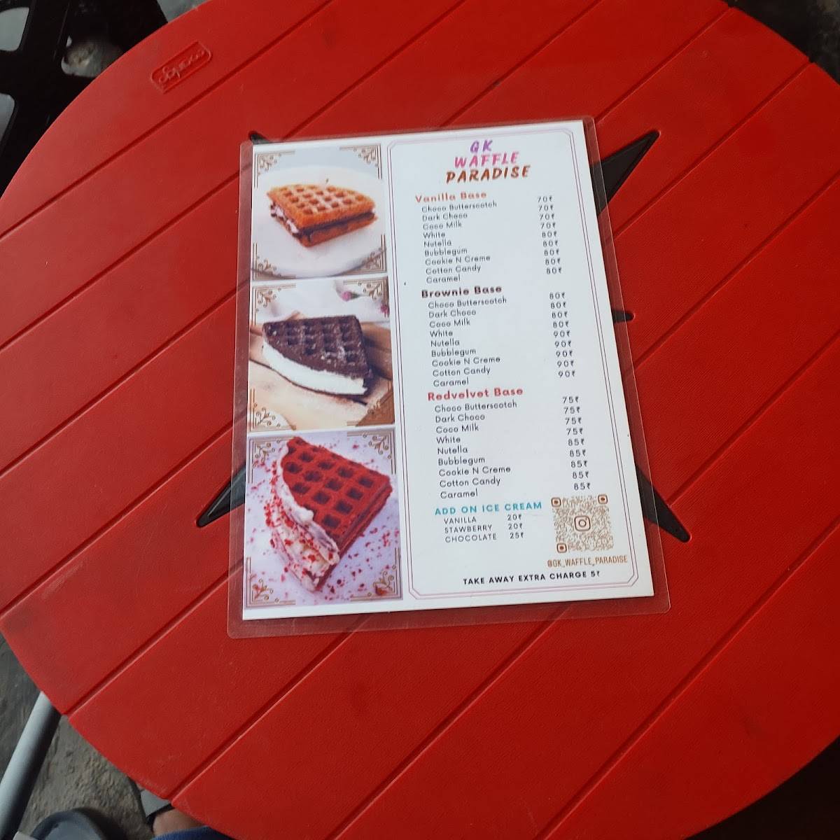 Menu at Gk waffle paradise, Kovilpatti