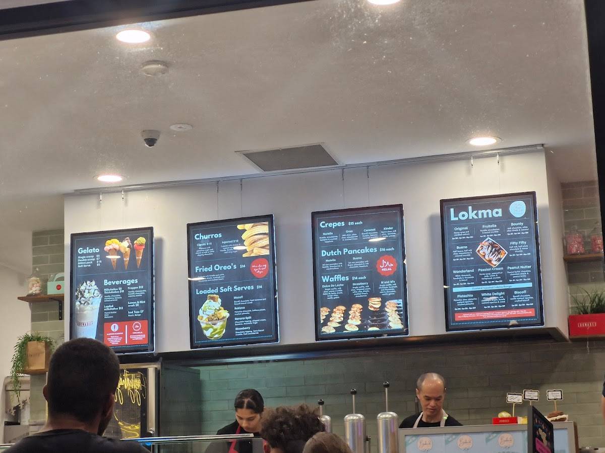 Menu at Lokmades desserts, Sefton