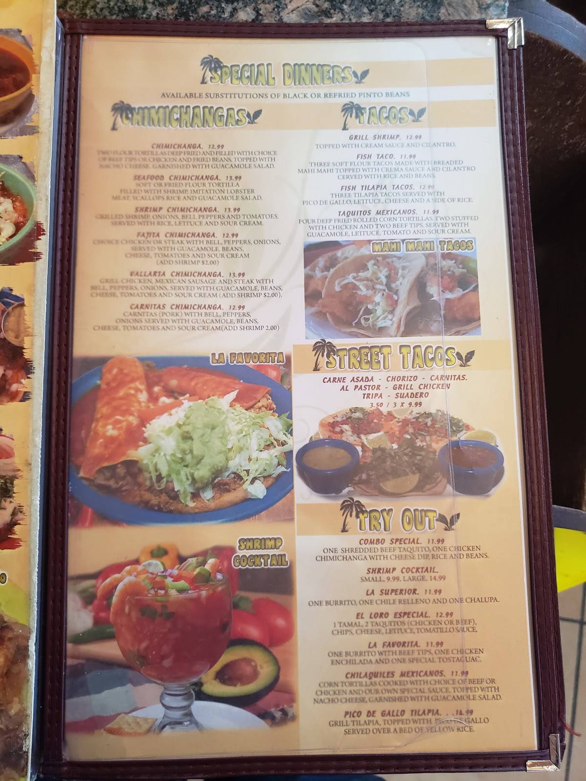 Menu at El Loro Mexican Restaurant, Detroit Lakes