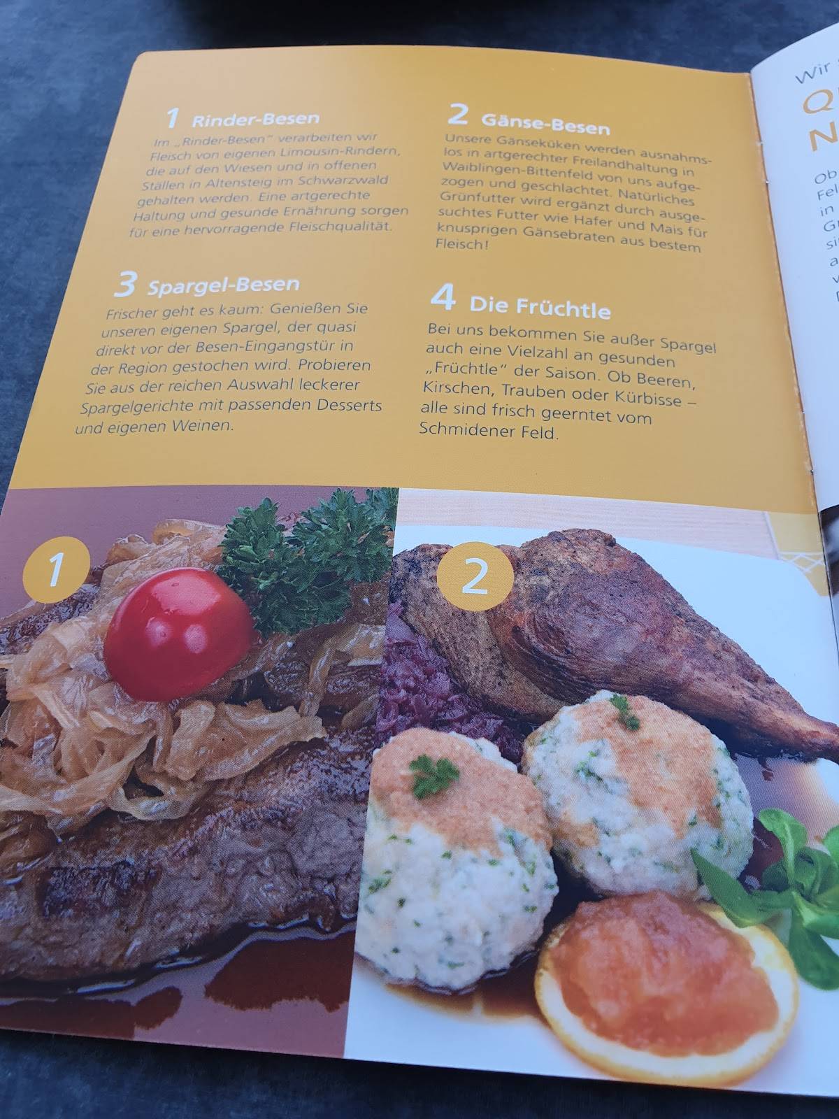 Speisekarte von Die Früchtle vom Schmidener Feld restaurant, Fellbach