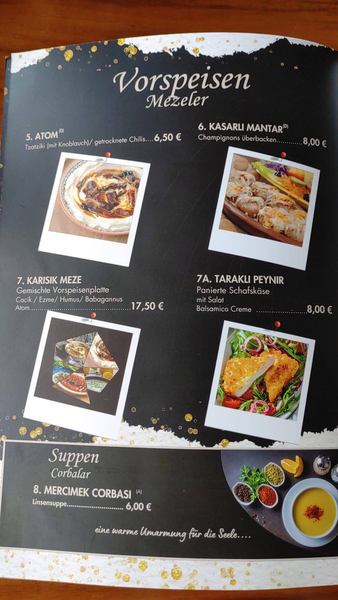 Speisekarte von Die Millis Emden restaurant, Emden