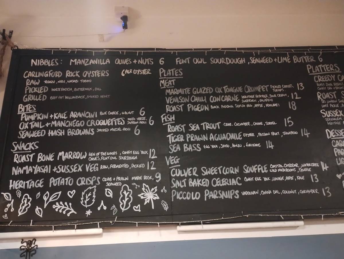 Menu at Dill restaurant, Lewes