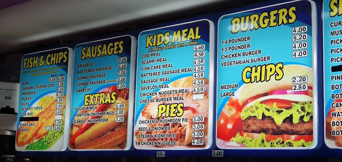 Menu at Dolphin Fish & Chips fast food, Dorking