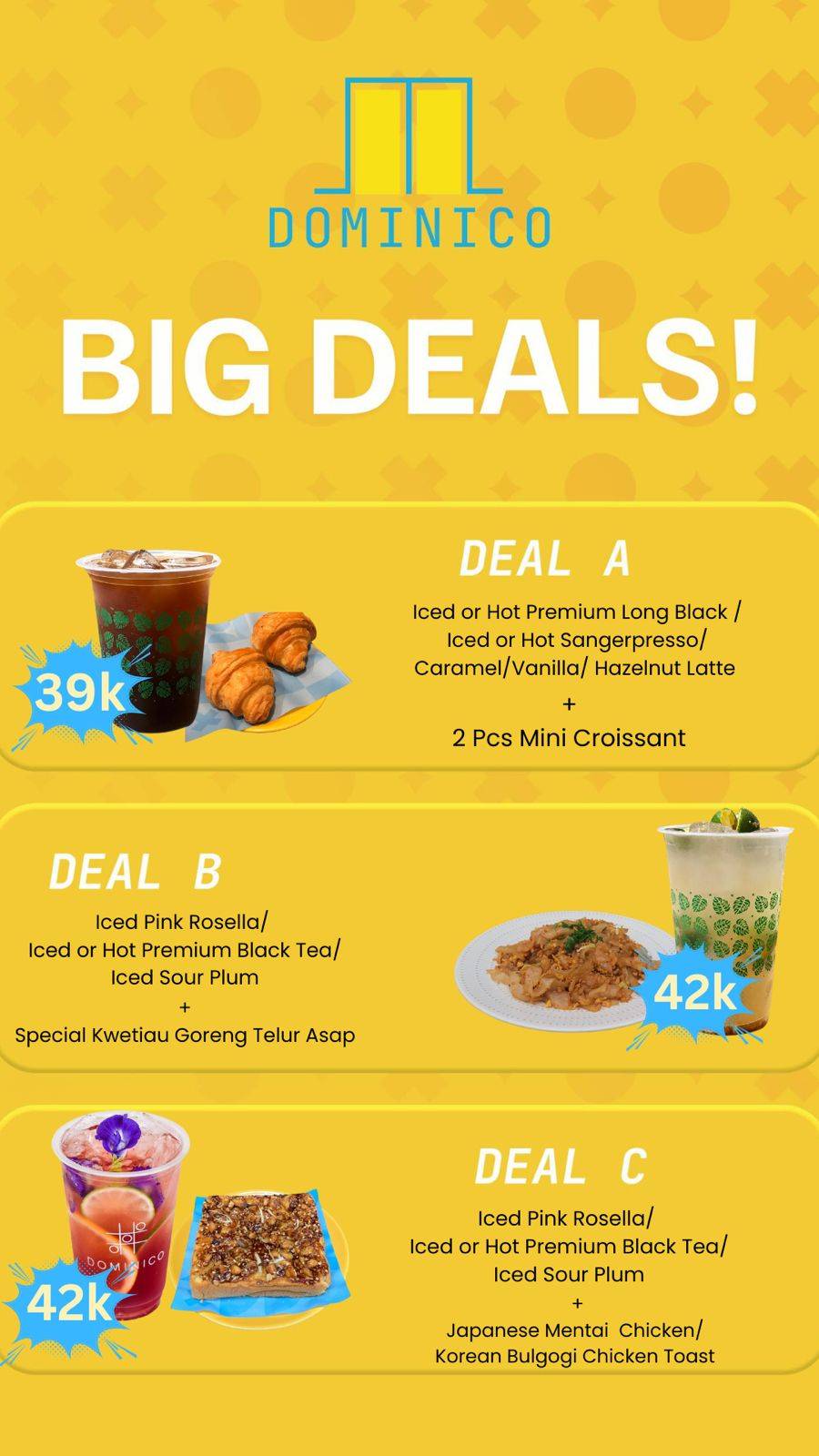 Menu at Dominico Coffee cafe, Medan
