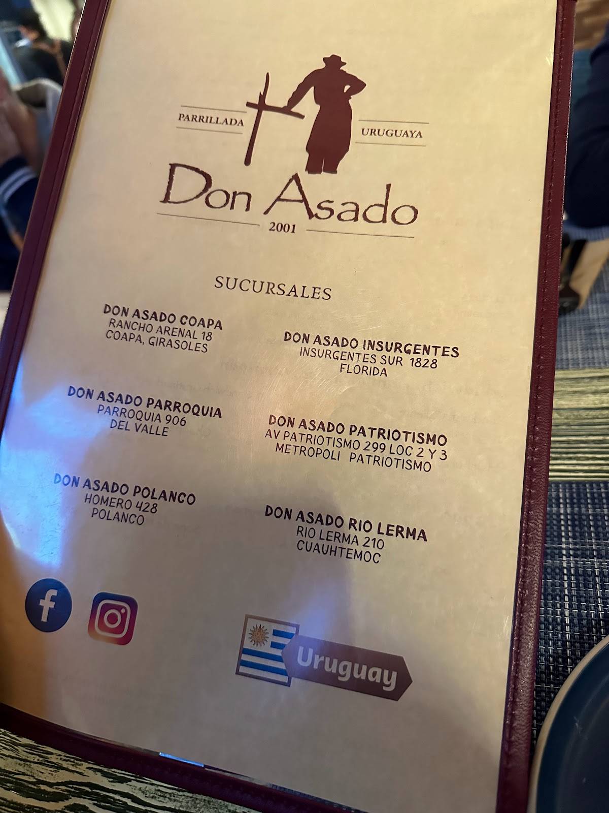 Carta de barbacoa Don Asado Insurgentes, Ciudad de México, Av ...