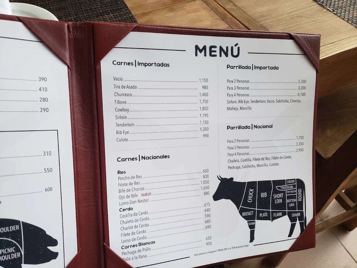 Menu at Don Nestor Parrillada, Santo Domingo, Av. Lope de Vega 13