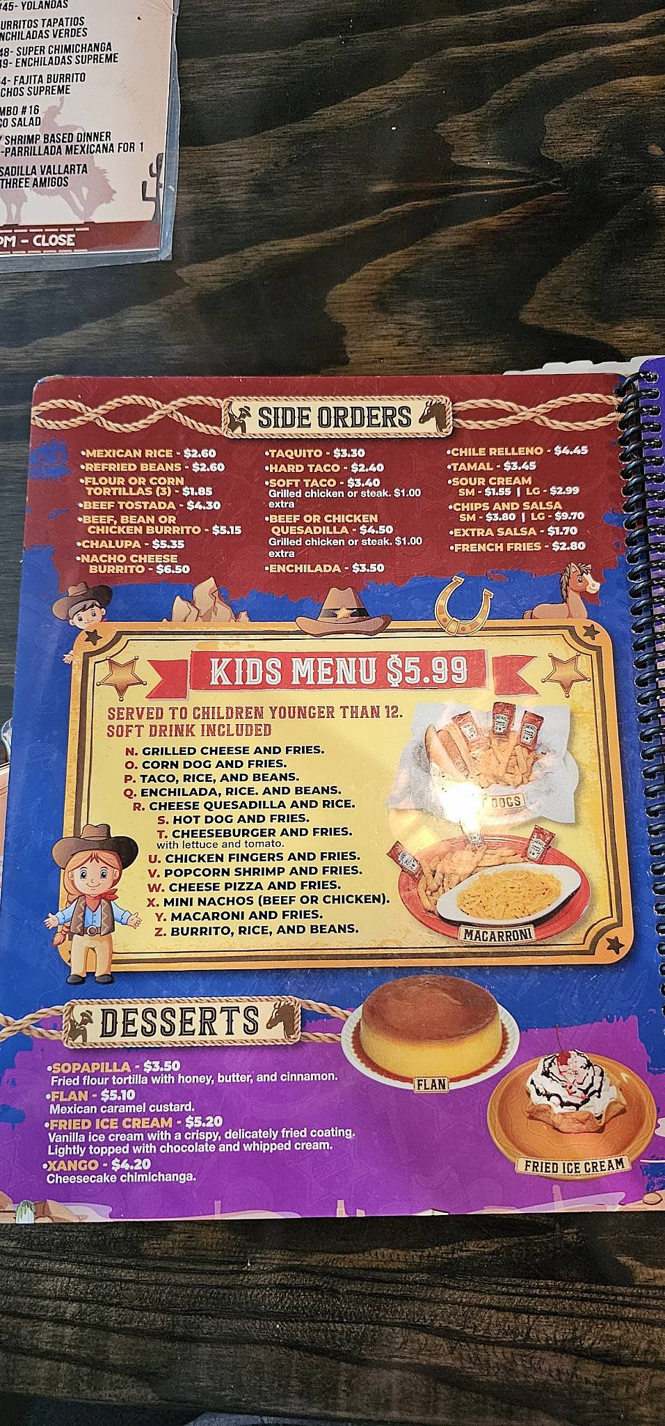Menu at The Rodeo Cantina and Grill restaurant, Donalsonville