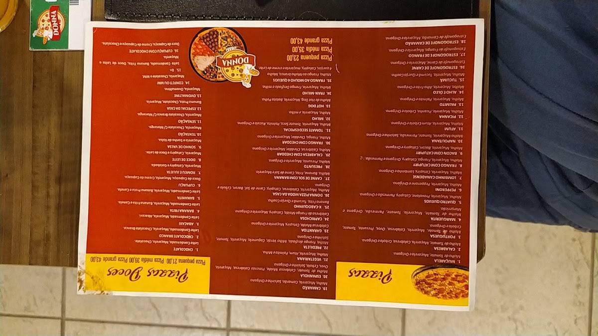 Menu em Donna Pizza restaurante, Manaus