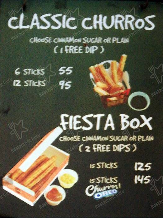 Menu at Don's Original Spanish Churros restaurant, Manila, HXGM+5FV