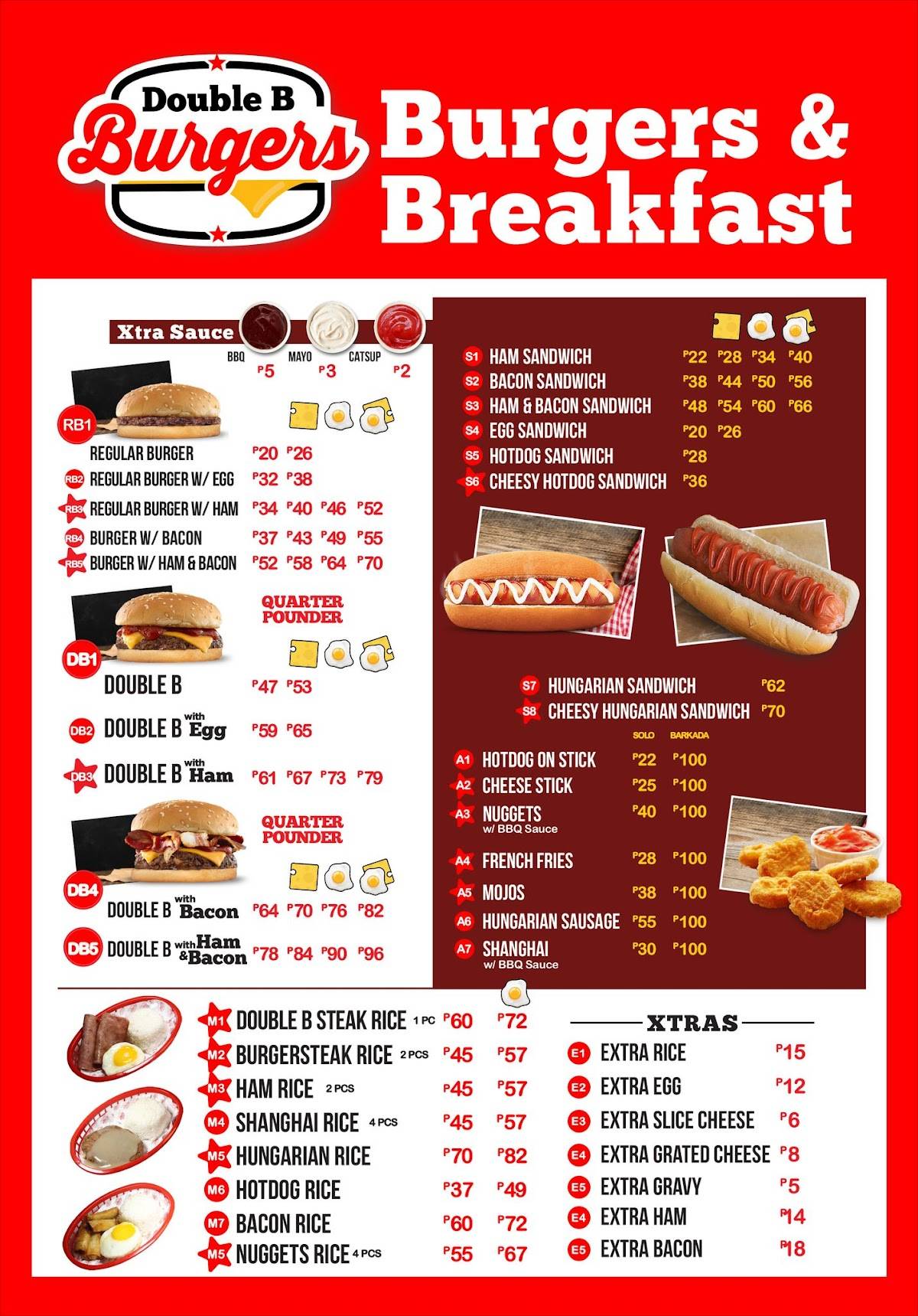Menu at Double B Burgers - Paciano restaurant, Calamba