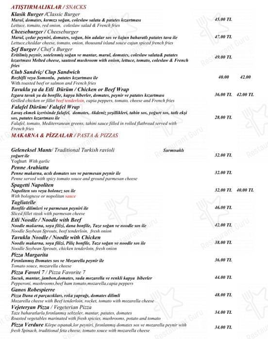Menu at DoubleTree By Hilton Terrace Bar, Istanbul