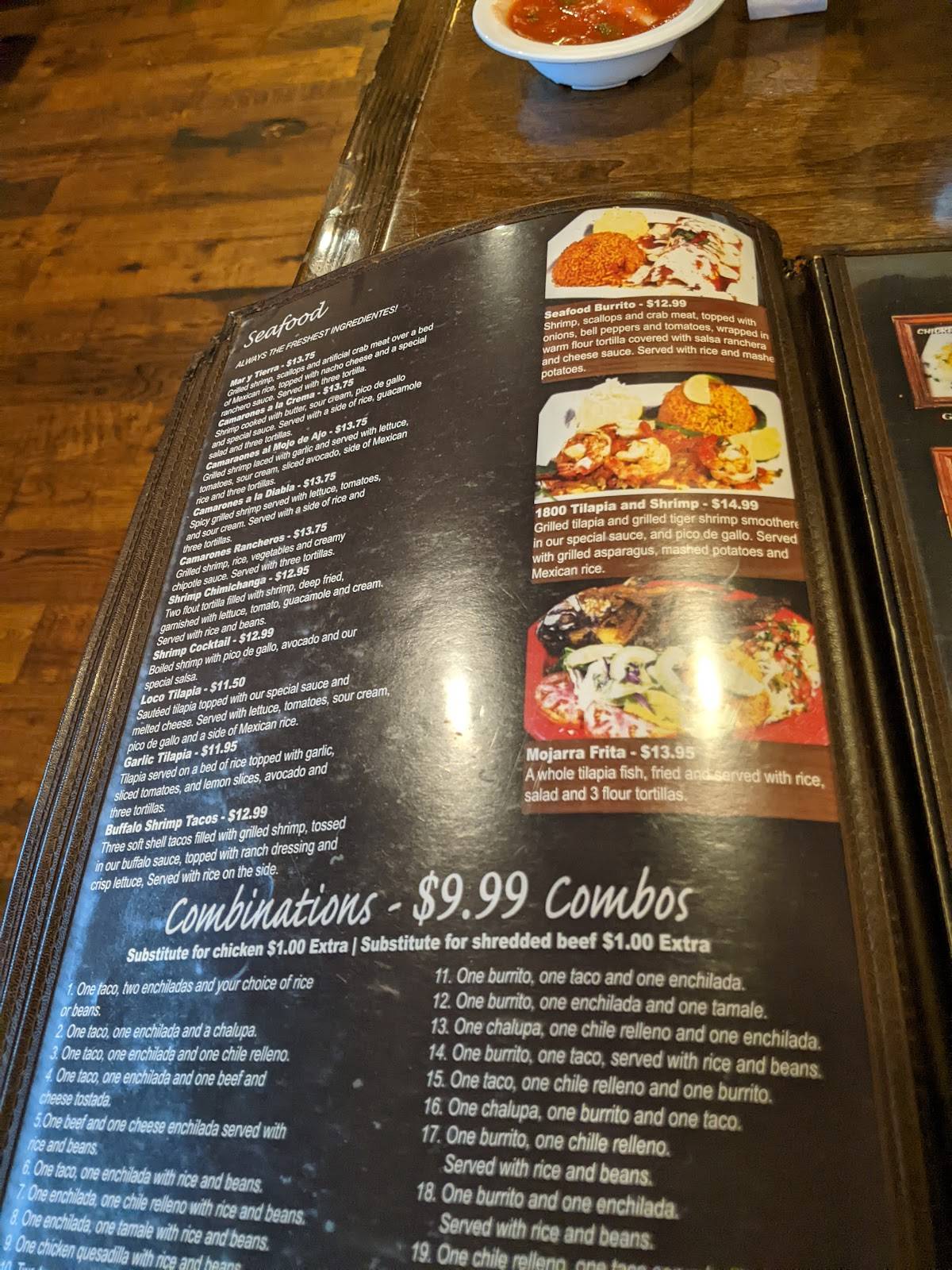 Menu at El 1800 Mexican Restaurant, Douglas