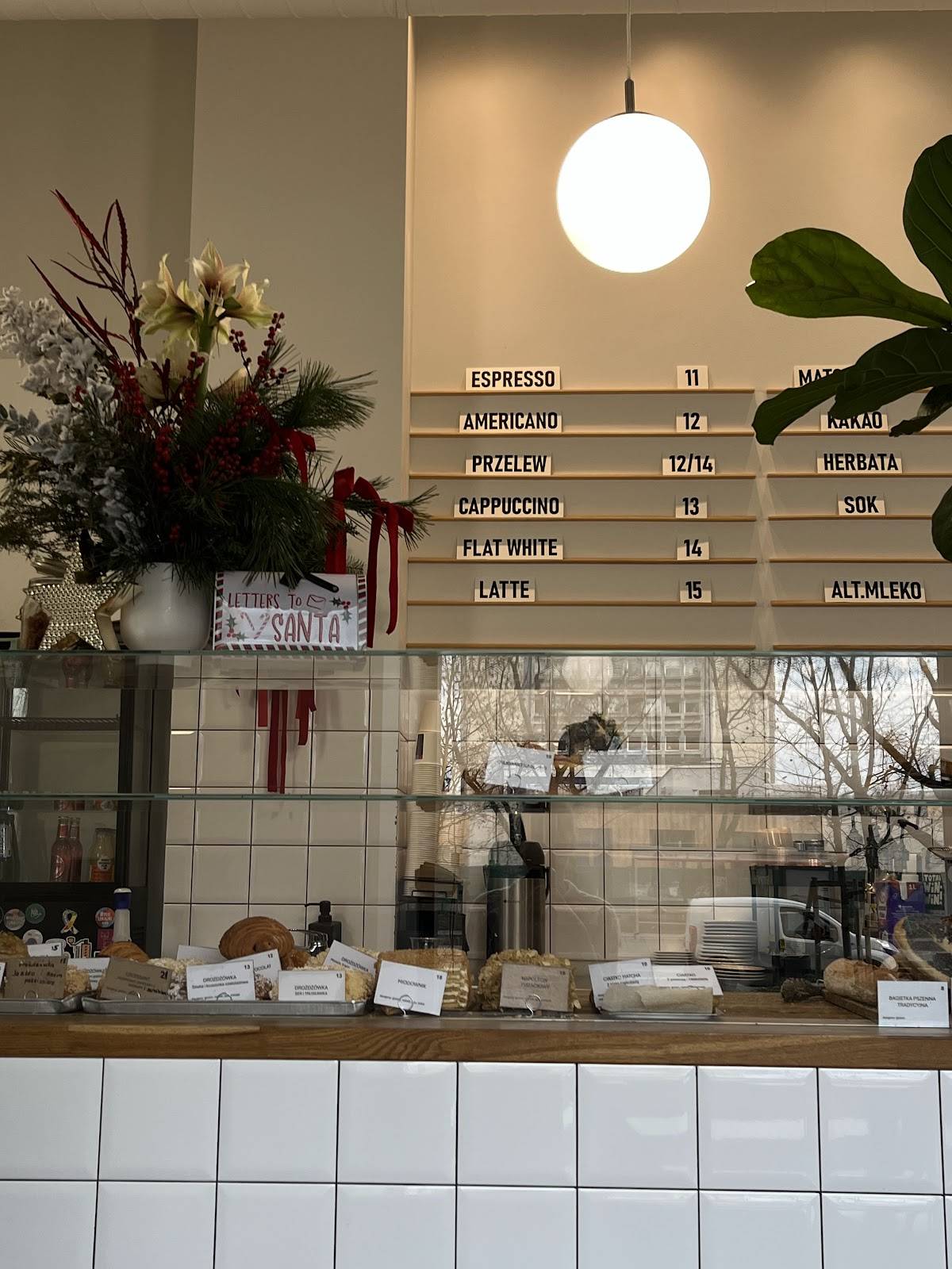 Menu at Doza cafe, Warsaw