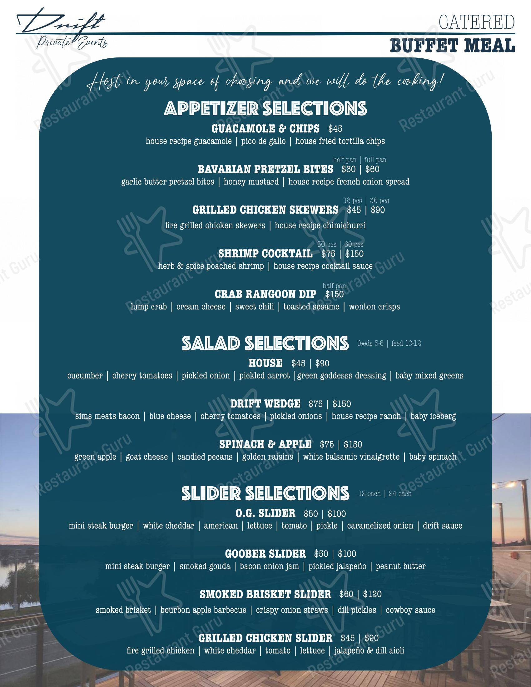 Menu at Drift on Pine pub & bar, La Porte