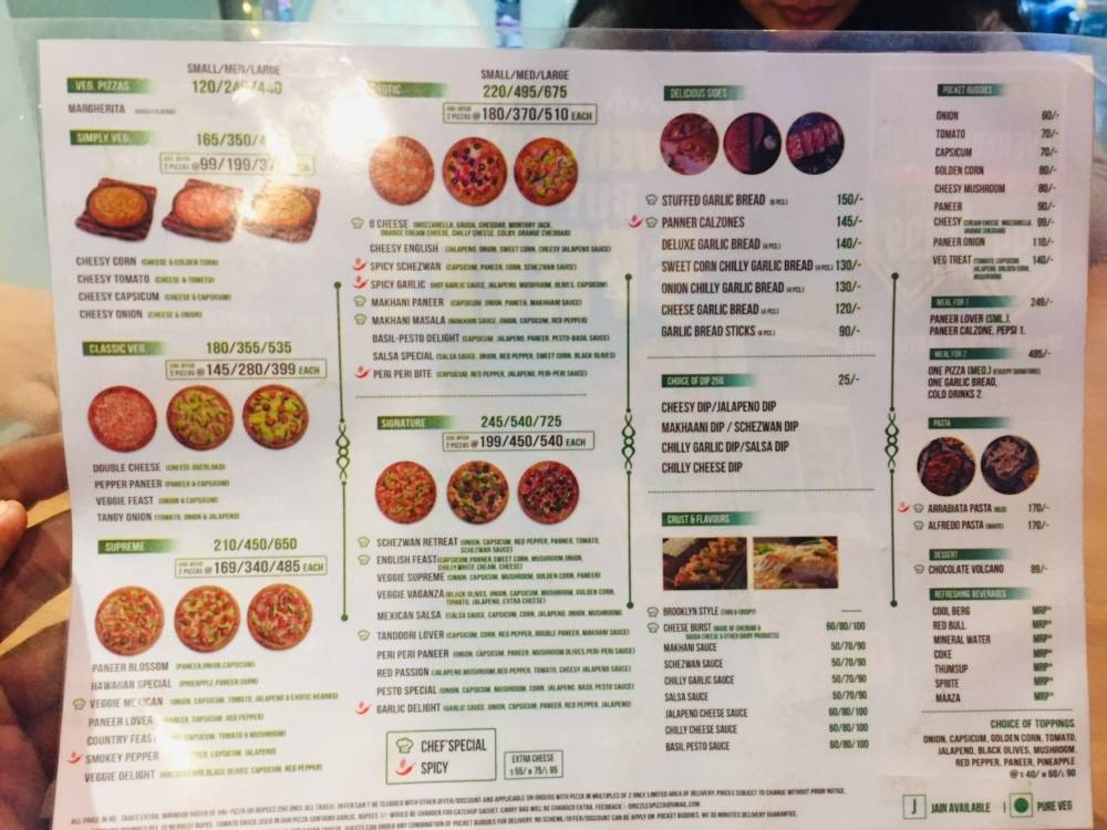 Menu at Drizzle’s pizza, Ahmedabad, G-1