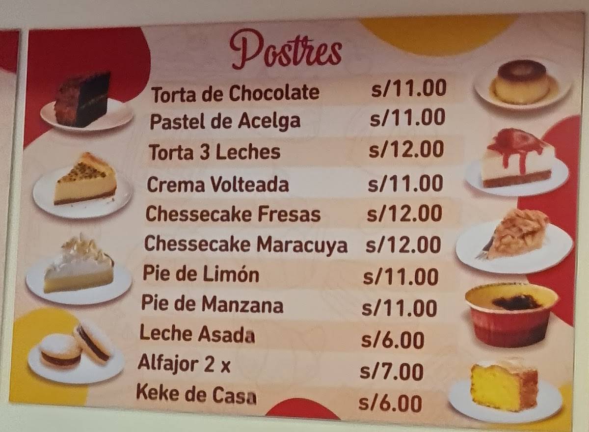 Carta del café Dulces & Picarones Mary, San Borja