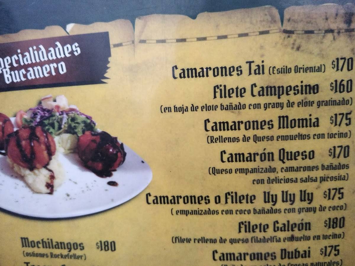 Carta de EL BUCANERO SEA FOOD & BAR, Aguascalientes