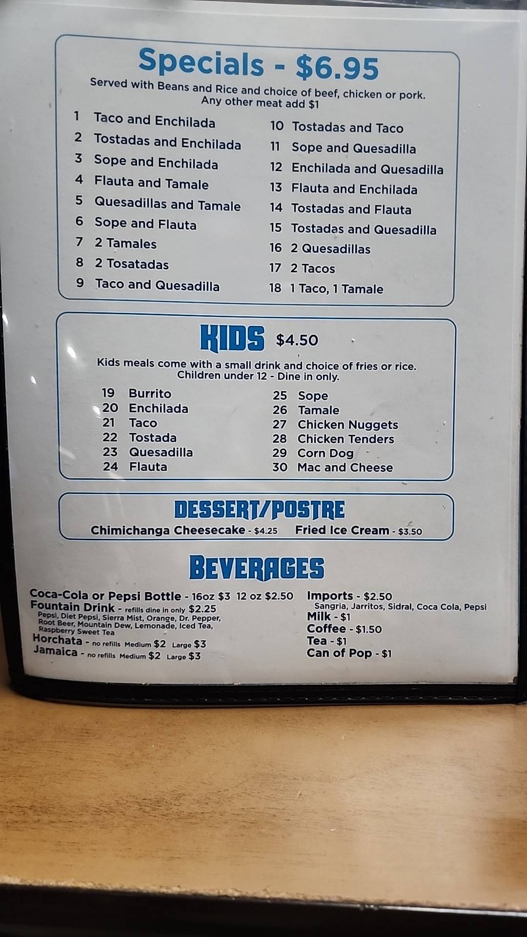 Menu at EL JIMADOR 2 restaurant, Hobart
