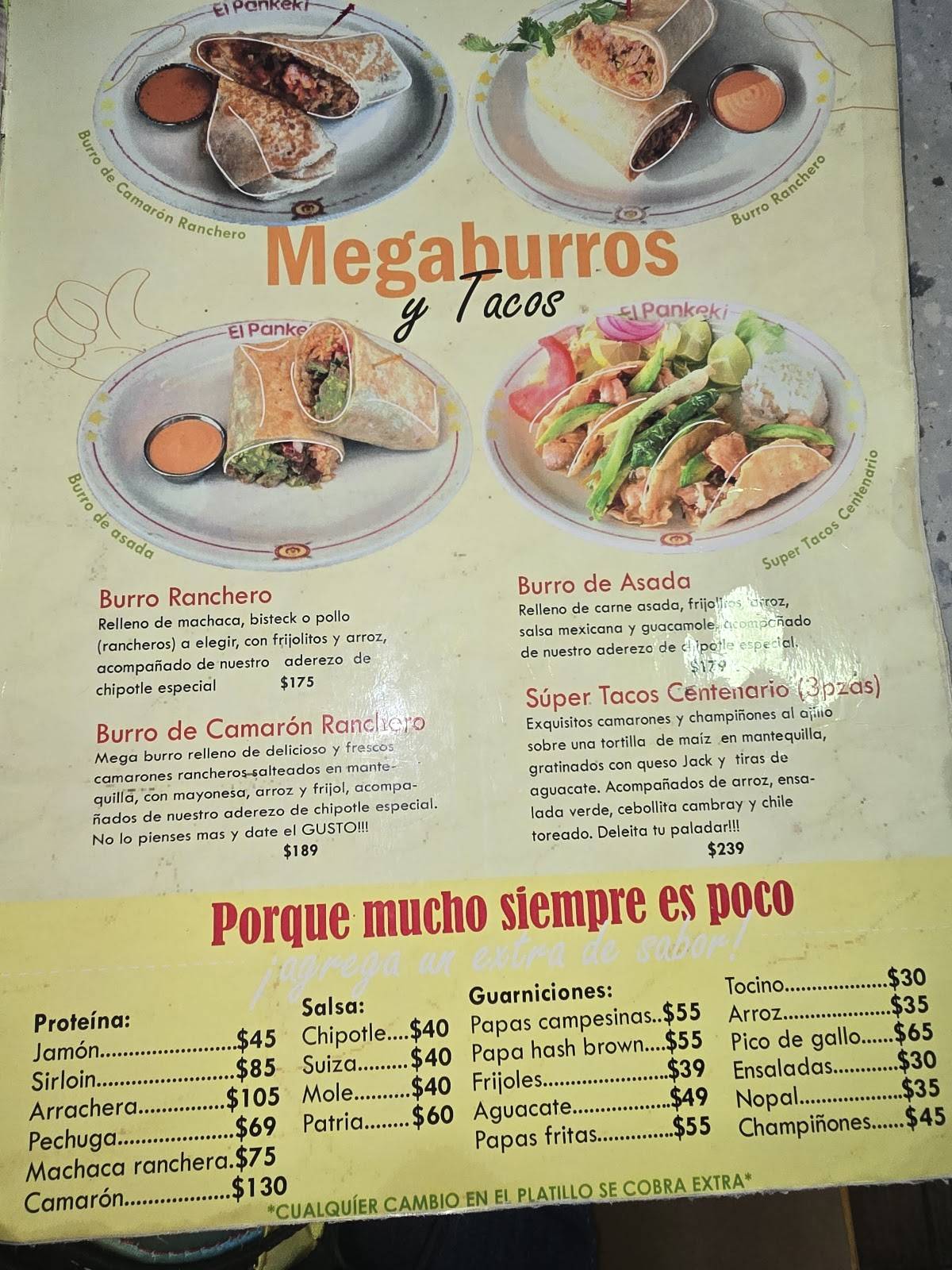 Carta del restaurante EL PANKEKI MONARCA, Tijuana