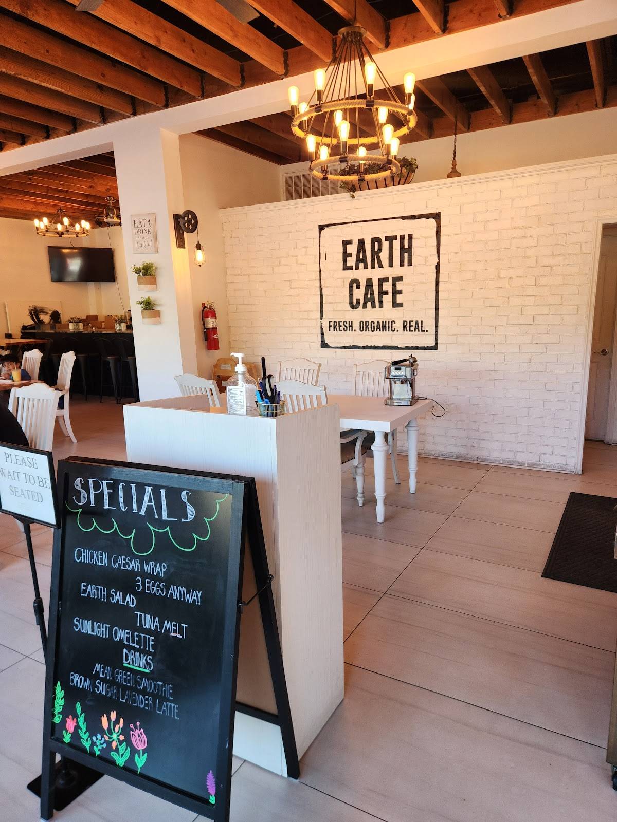 Menu at Earth Cafe, Myrtle Beach