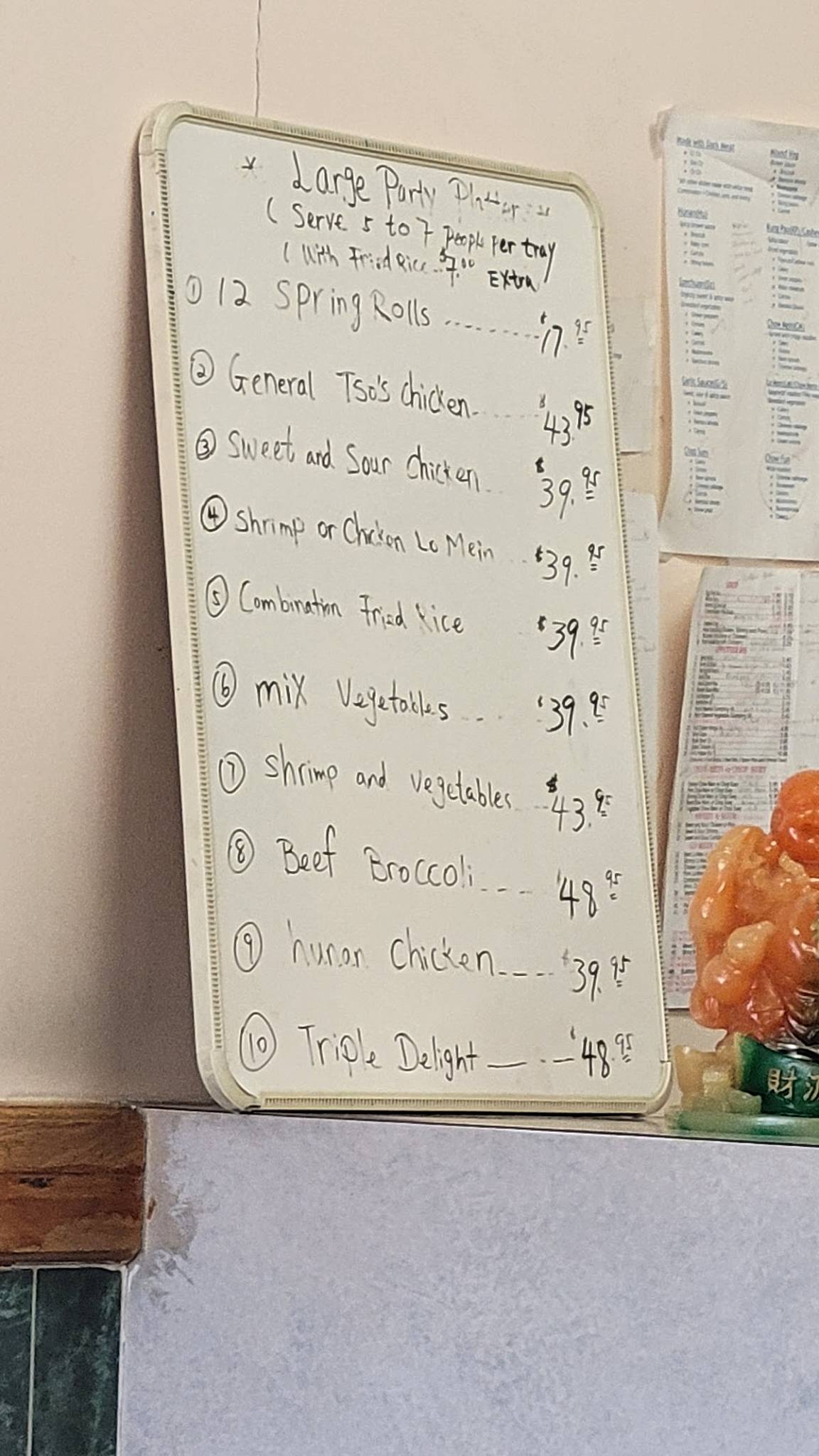 Menu at Eastern 89 restaurant, Frederick