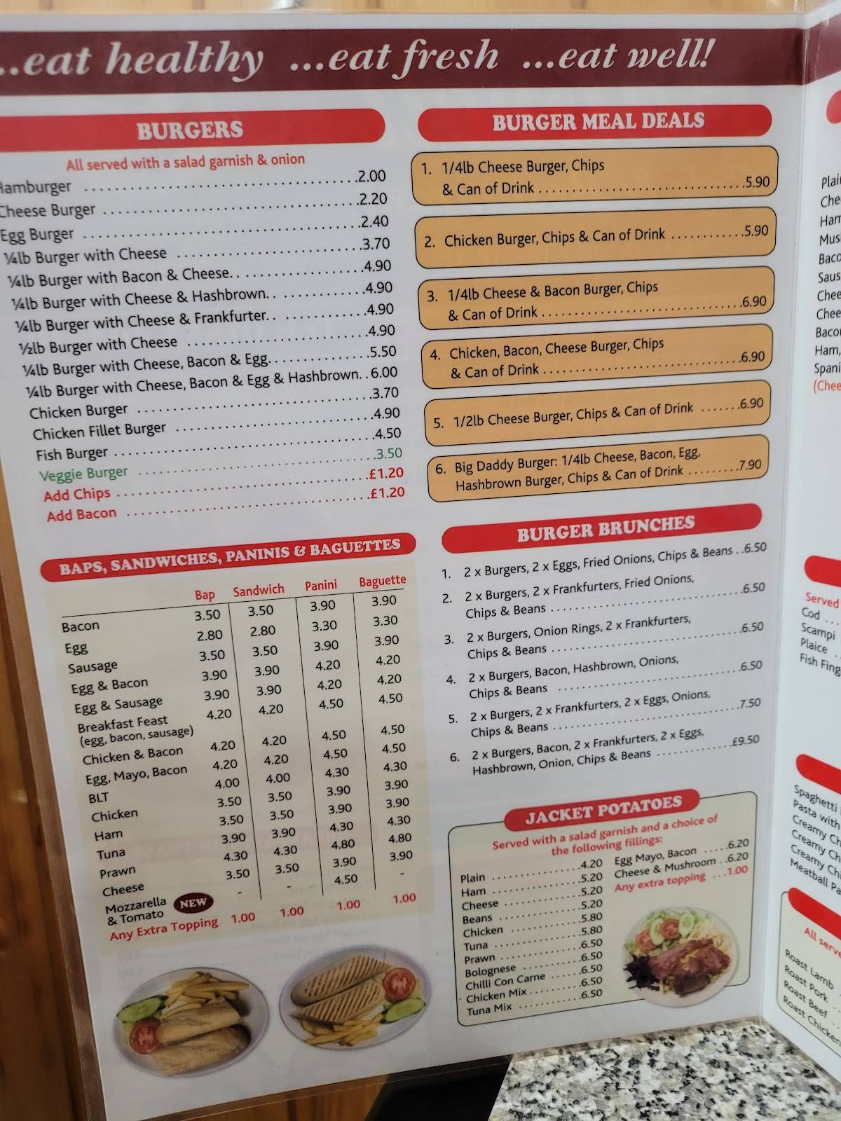 Menu at Eatwell Cafe, King's Lynn